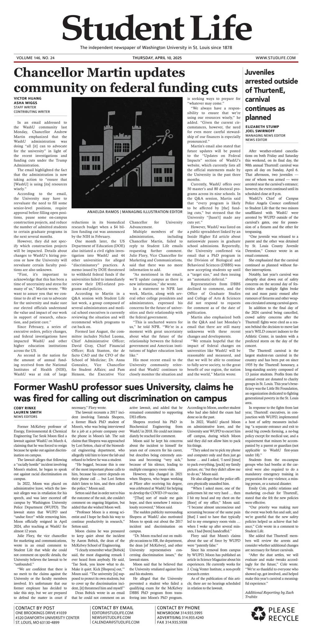 April 10, 2025 Student Life Newspaper, WashU in St. Louis by ...