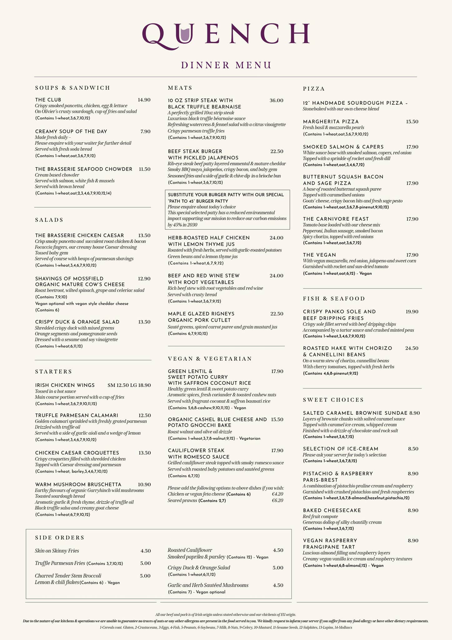 Radisson Blu Hotel & Spa, Limerick Dinner Menu QUENCH by iNUA ...