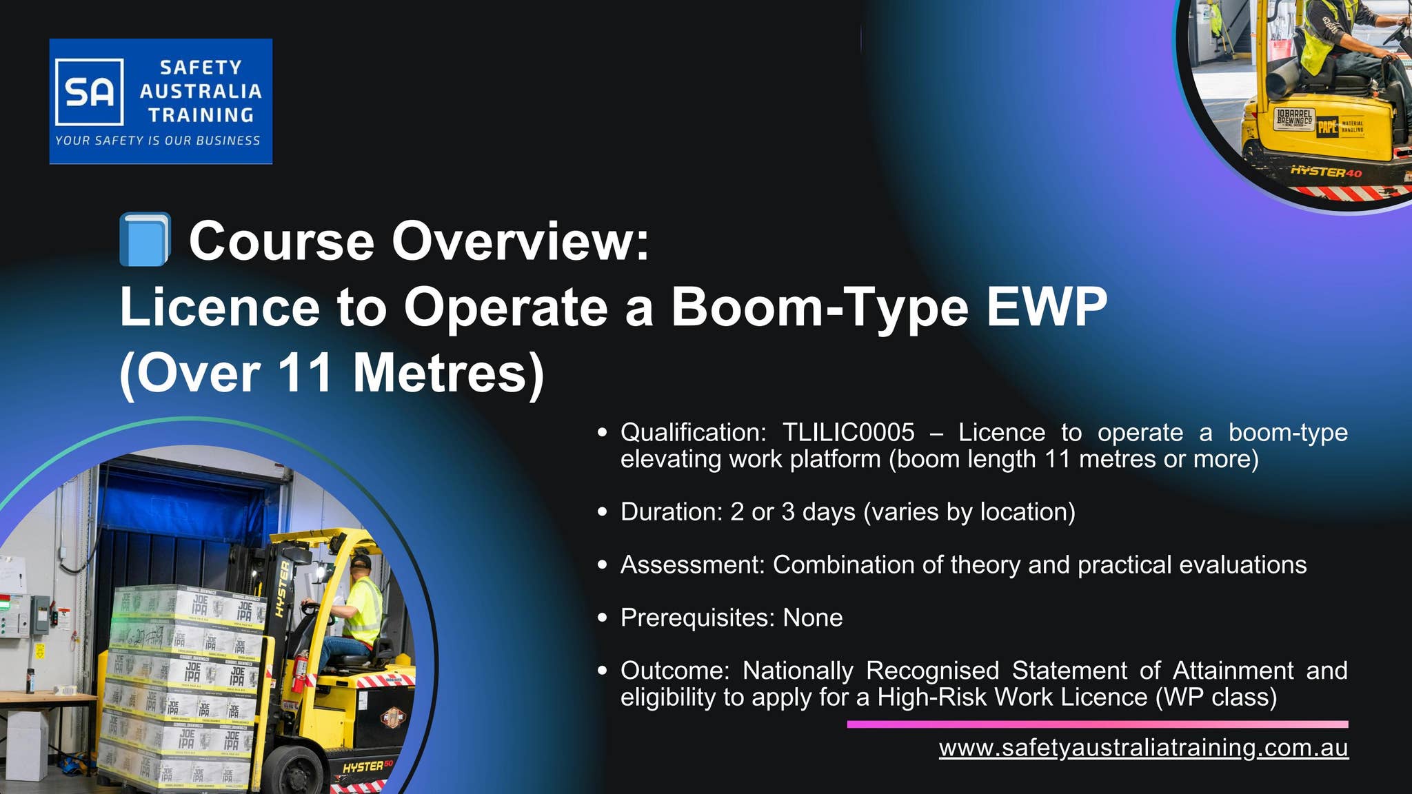 Course Overview Licence to Operate a Boom-Type EWP (Over 11 Metres) by ...