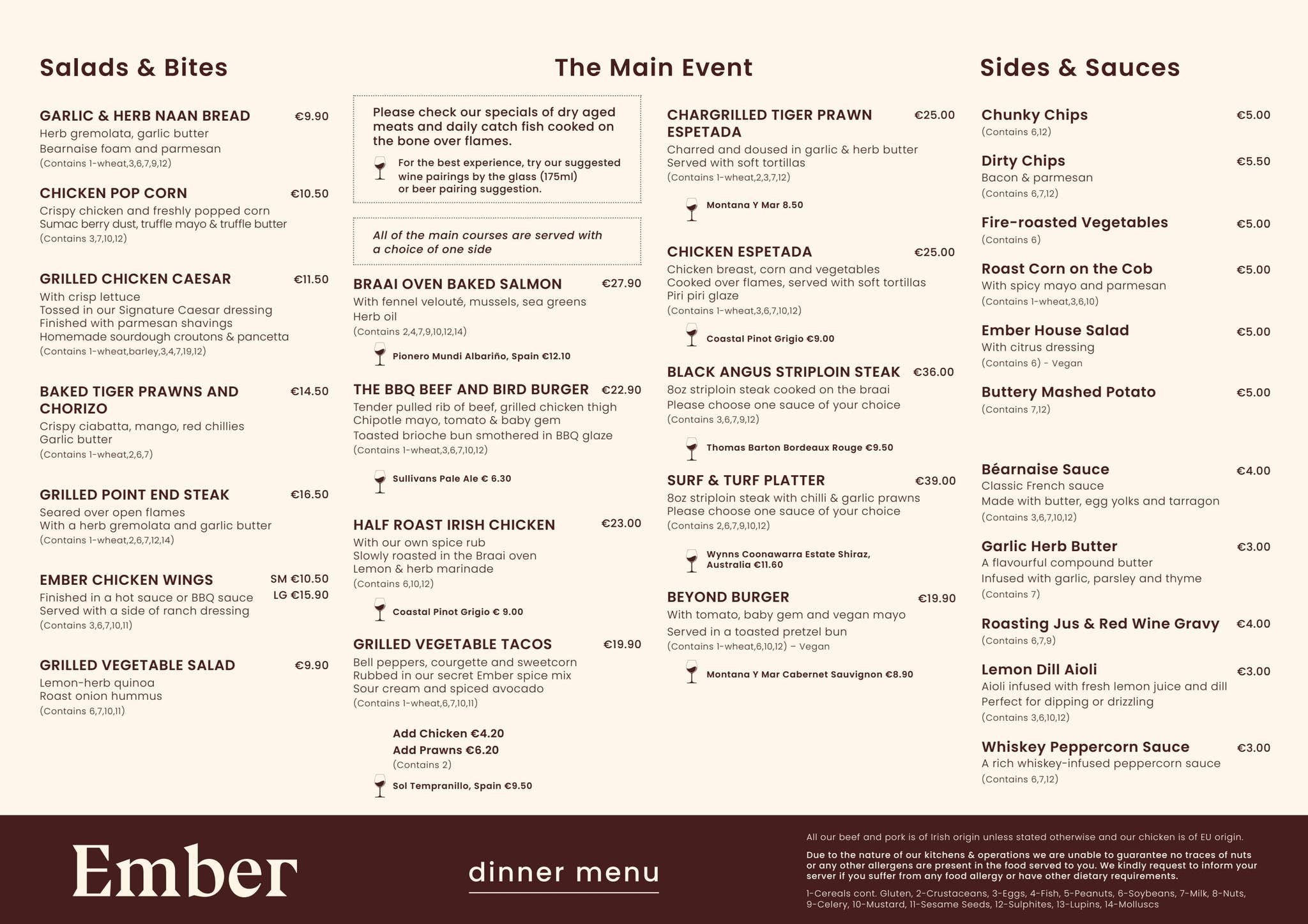 Kilkenny Hibernian Hotel EMBER Dinner Menu by iNUA Hospitality - Issuu