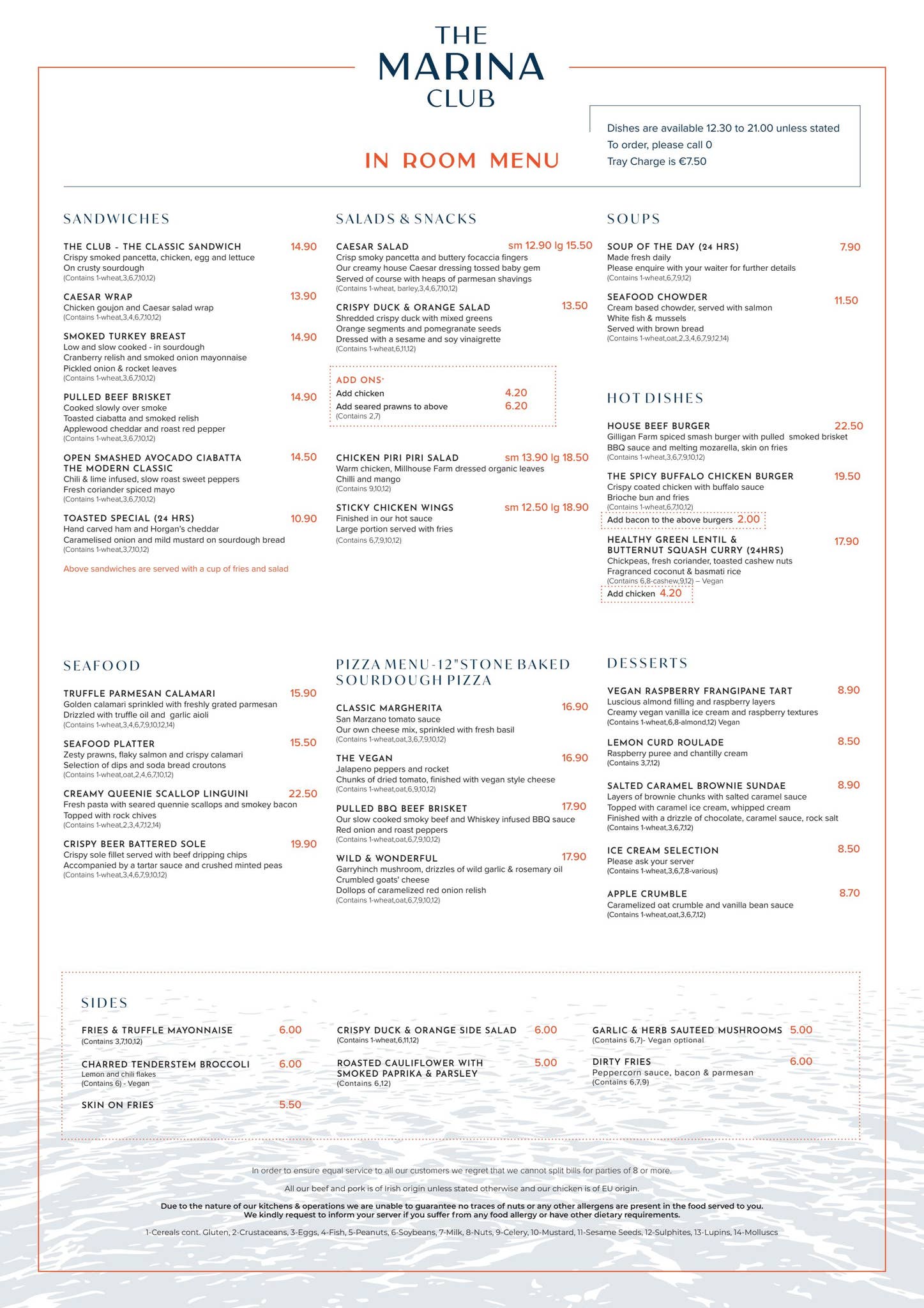 Radisson Blu Hotel Athlone In Room Marina Club Menu by iNUA Hospitality ...