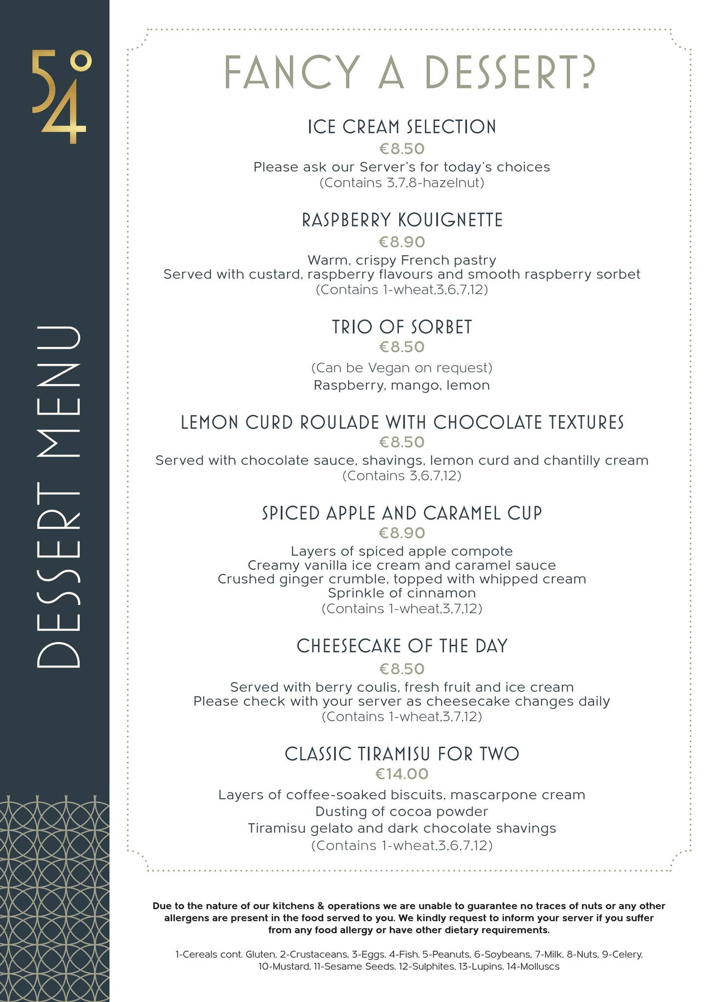 Gateway Hotel Dundalk 54 Dessert Menu by iNUA Hospitality - Issuu