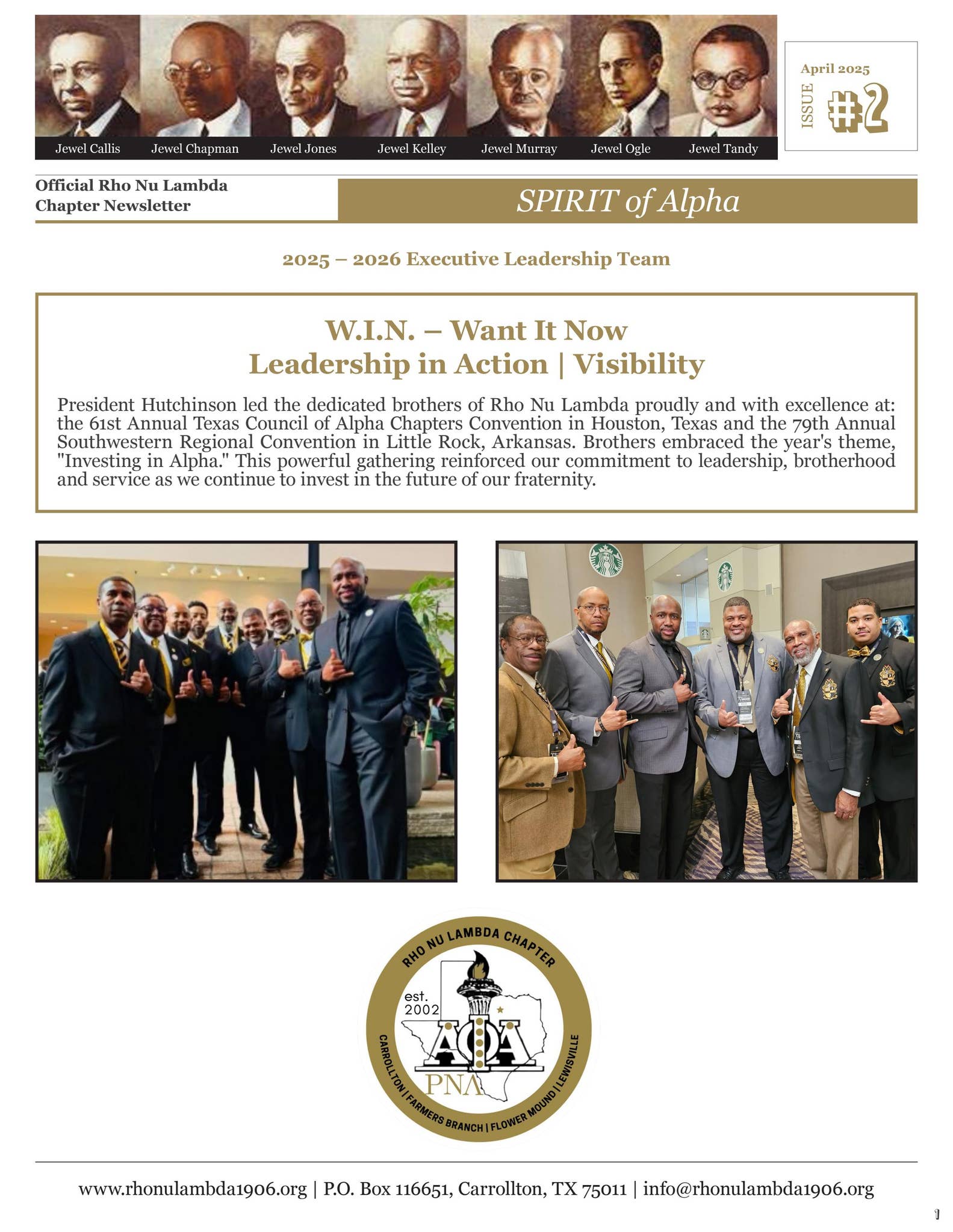 Rho Nu Lambda - Apr. 2025 - Newsletter by Rho Nu Lambda Chapter - Issuu