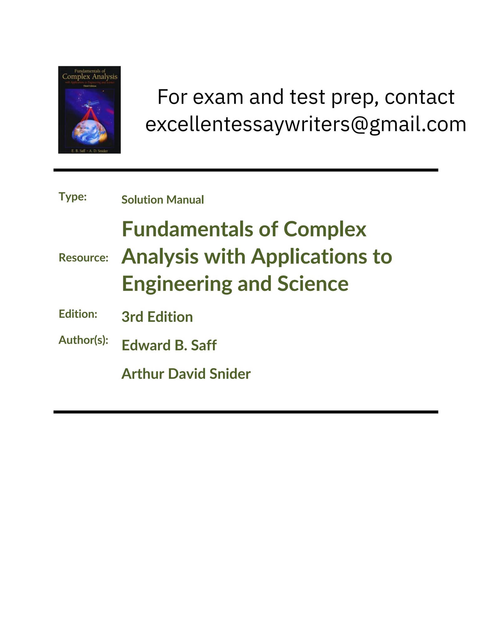 Fundamentals of Complex Analysis with Applications to Engineering and Science (Classic Version ...