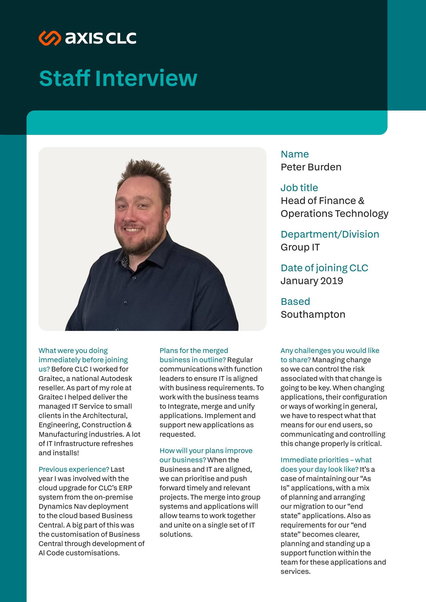 Interview - Peter Burden by Axis Property Services - Issuu