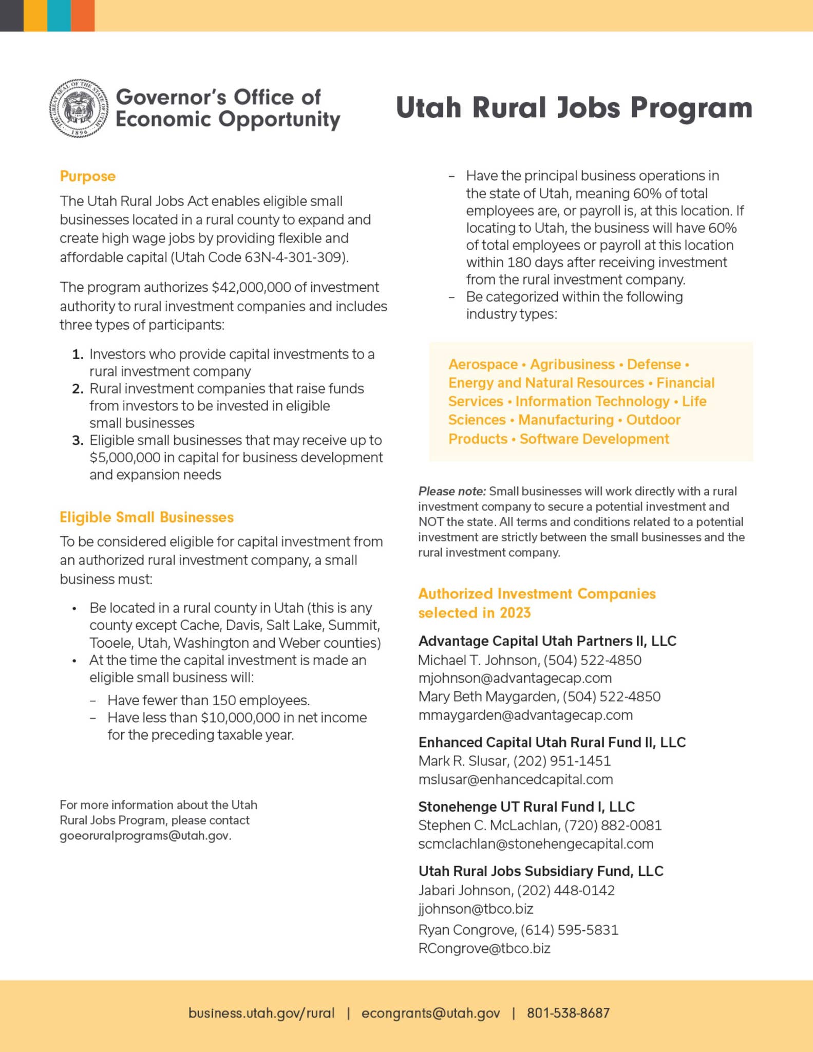 Utah Rural Jobs Program by Utah Governor's Office of Economic ...