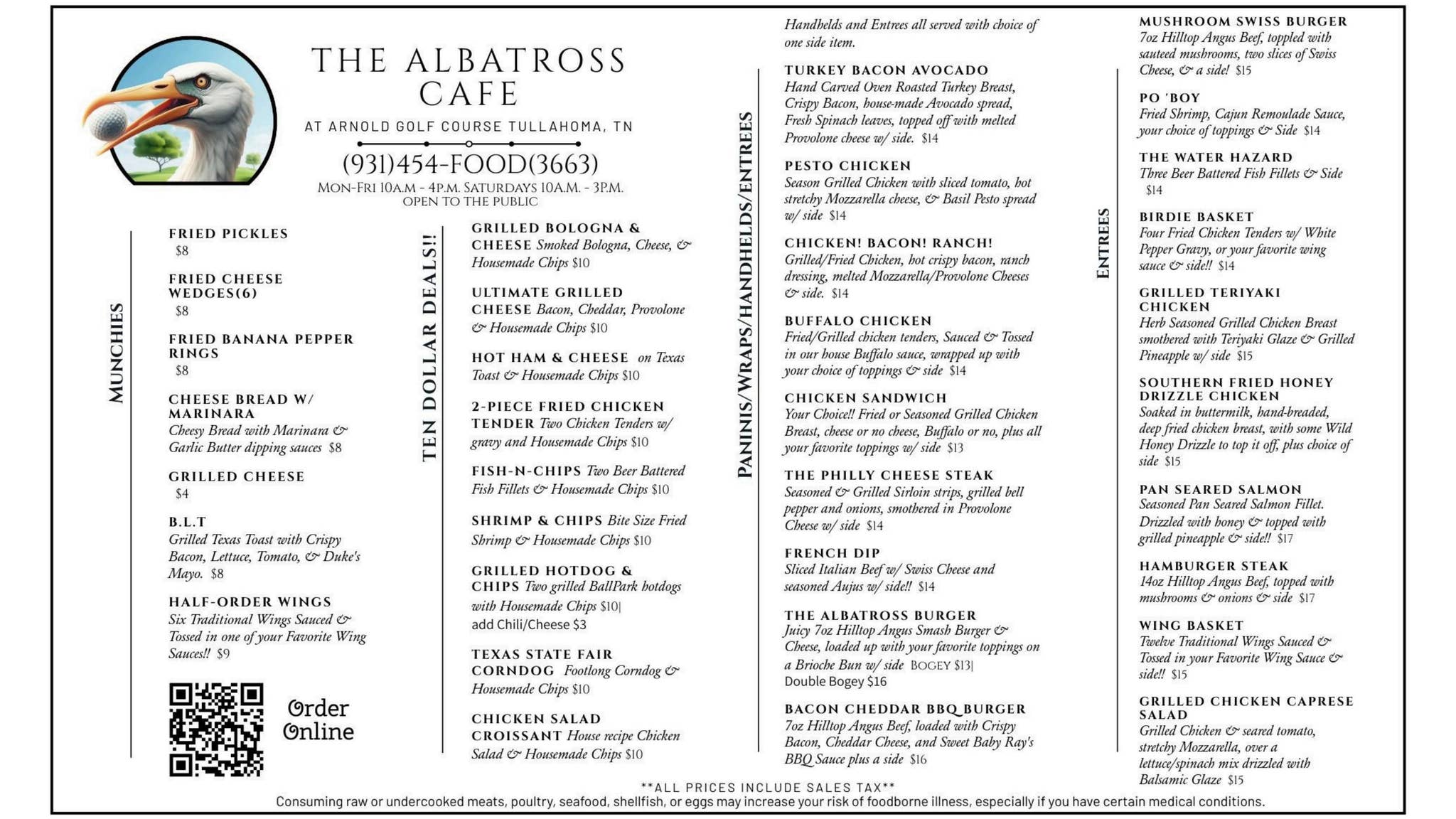 Albatross Cafe Menu by Arnold AFB Services - Issuu