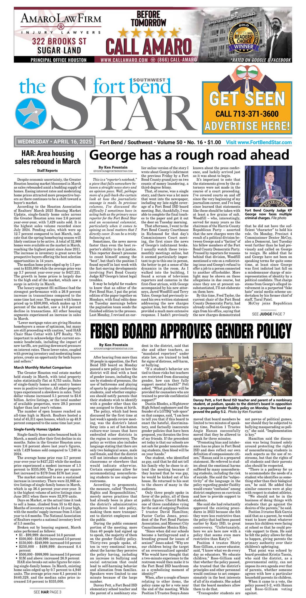 The 04-16-2025 Edition of The Fort Bend Star by Street Media - Issuu
