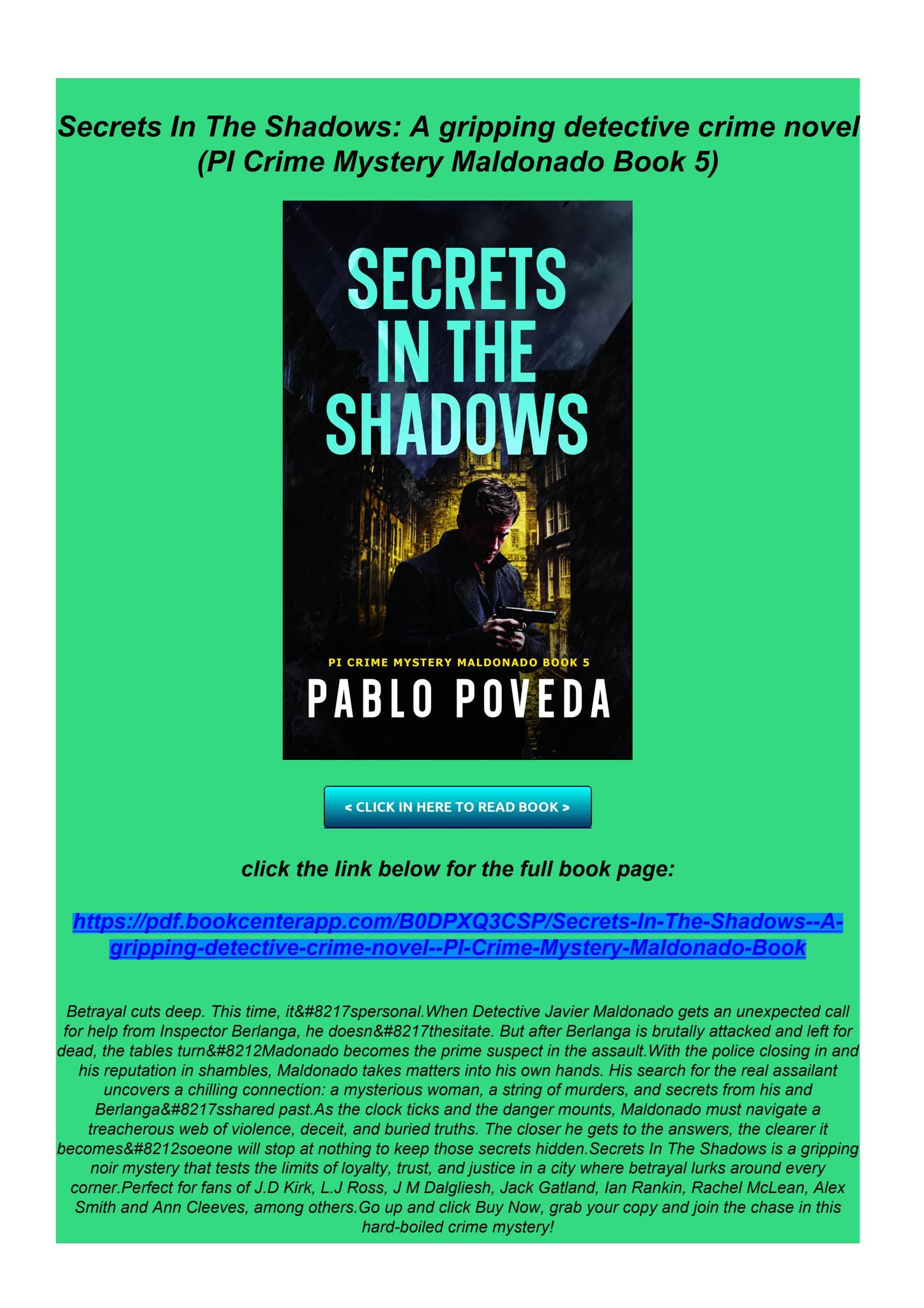 PDF Read Secrets In The Shadows: A gripping detective crime novel (PI ...