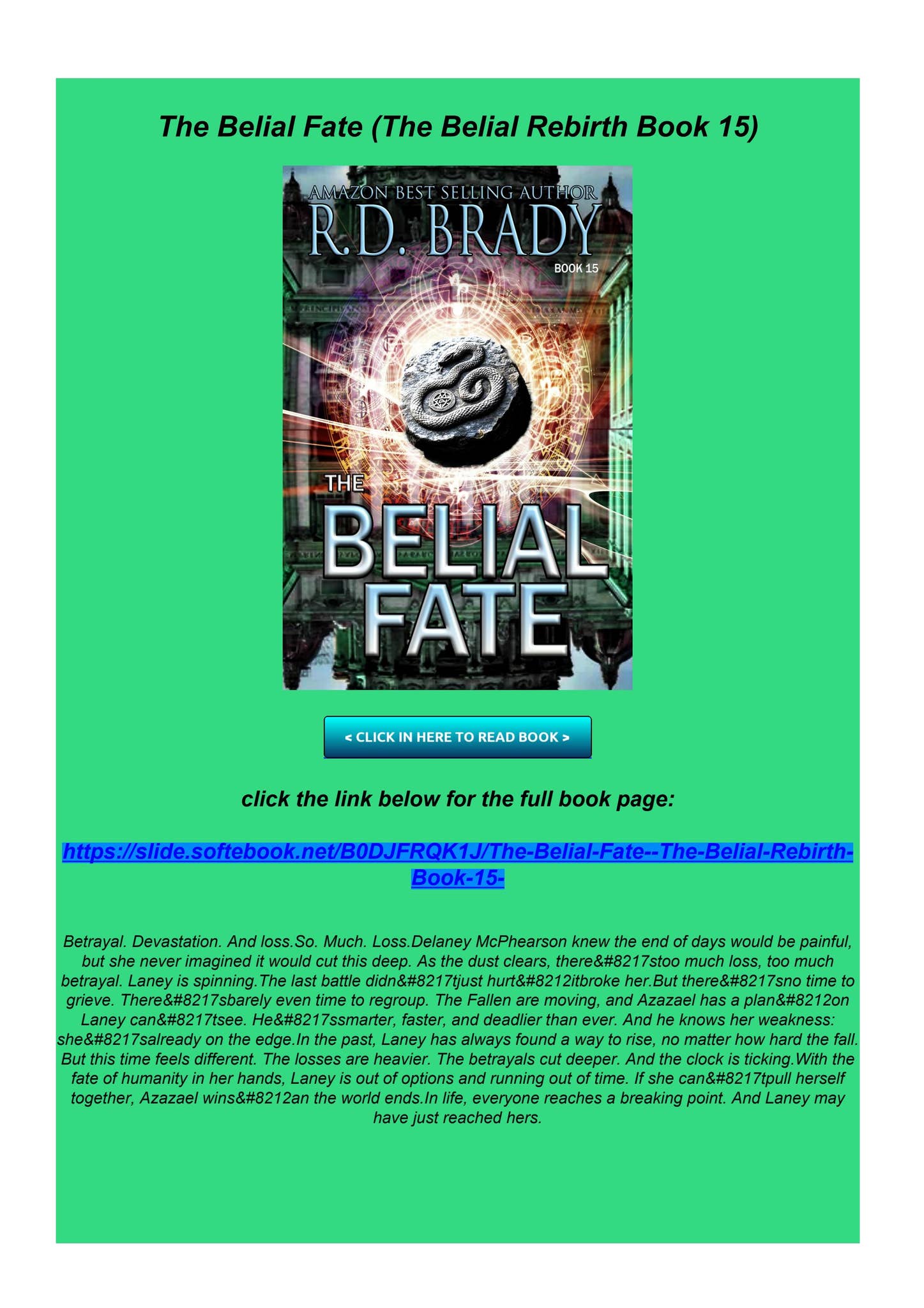 Get PDF The Belial Fate (The Belial Rebirth Book 15) by ...