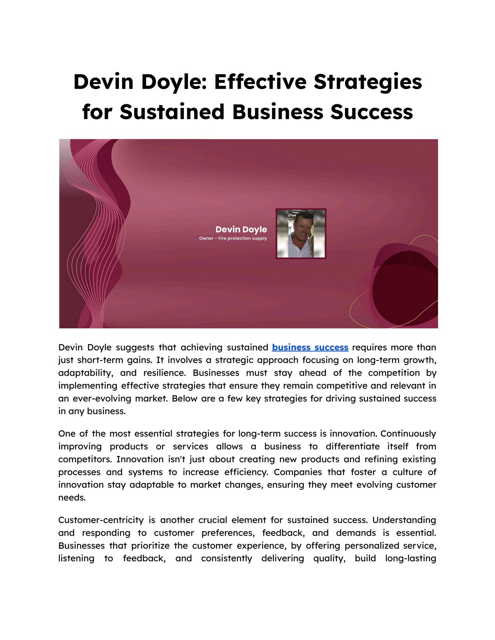 Devin Doyle_ Effective Strategies for Sustained Business Success by ...