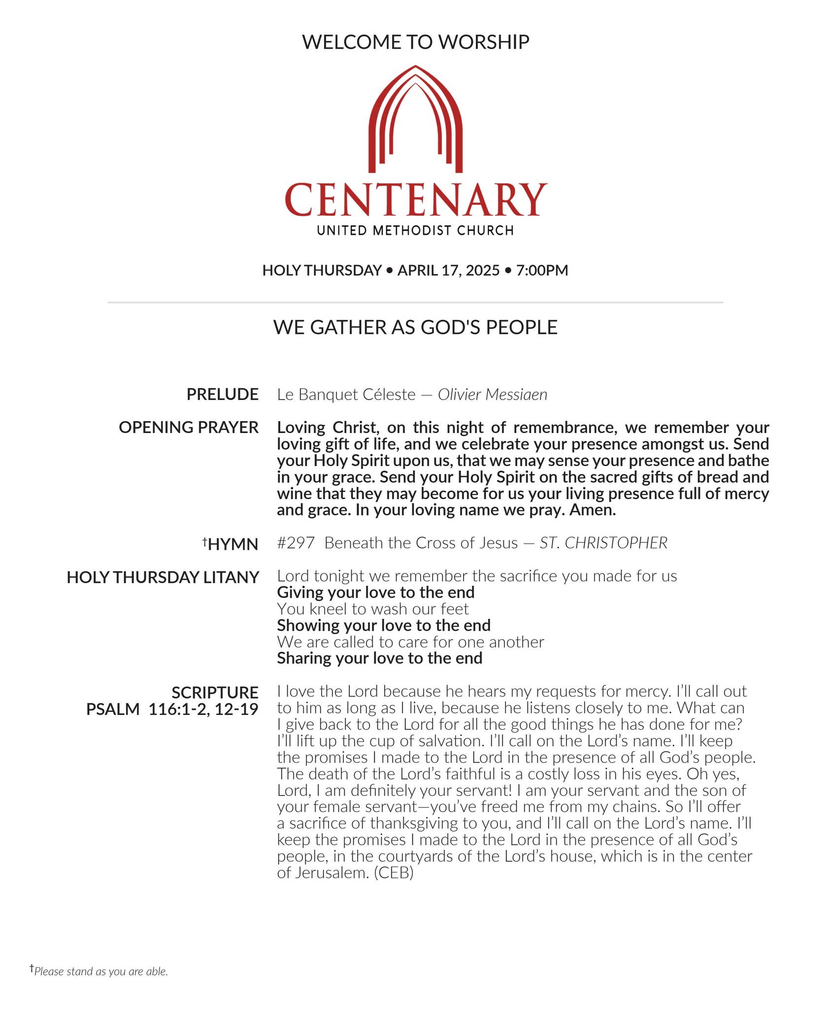 2025_Holy_Thursday_Worship_Bulletin by Centenary United Methodist ...