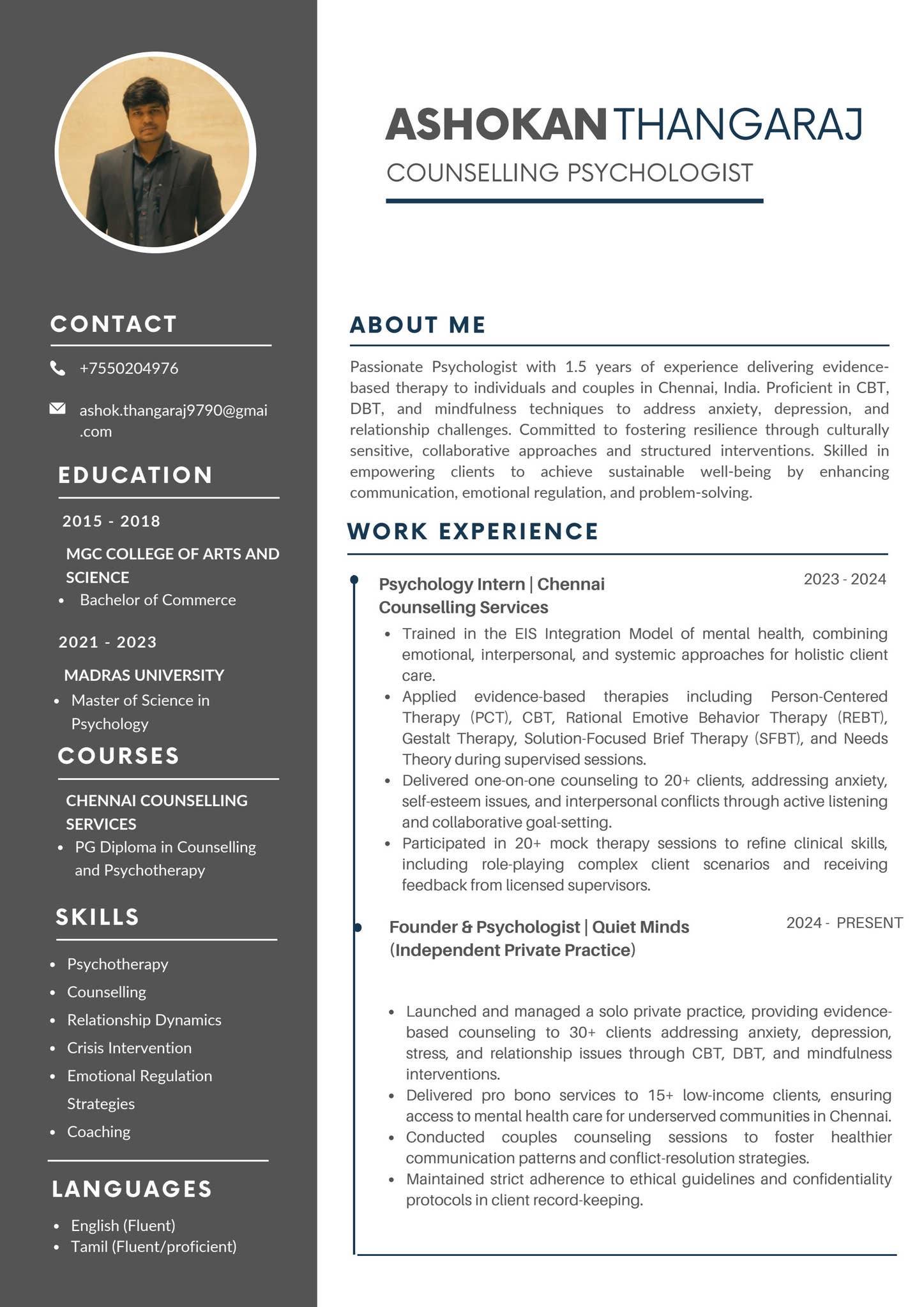 Ashokan Psychologist_Resume 2.0 by ashok thangaraj - Issuu
