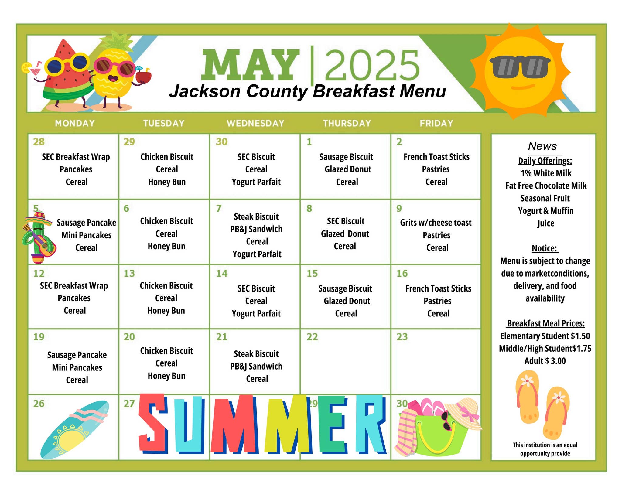 May Meal Menus by Jackson County School System - Issuu