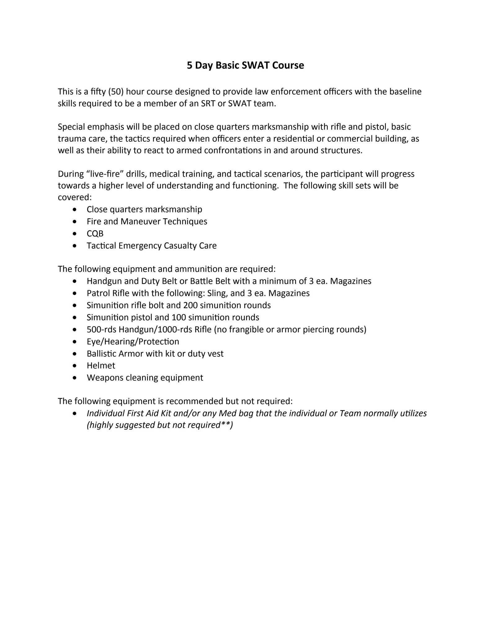 Basic SWAT Course by Johnston Community College - Issuu