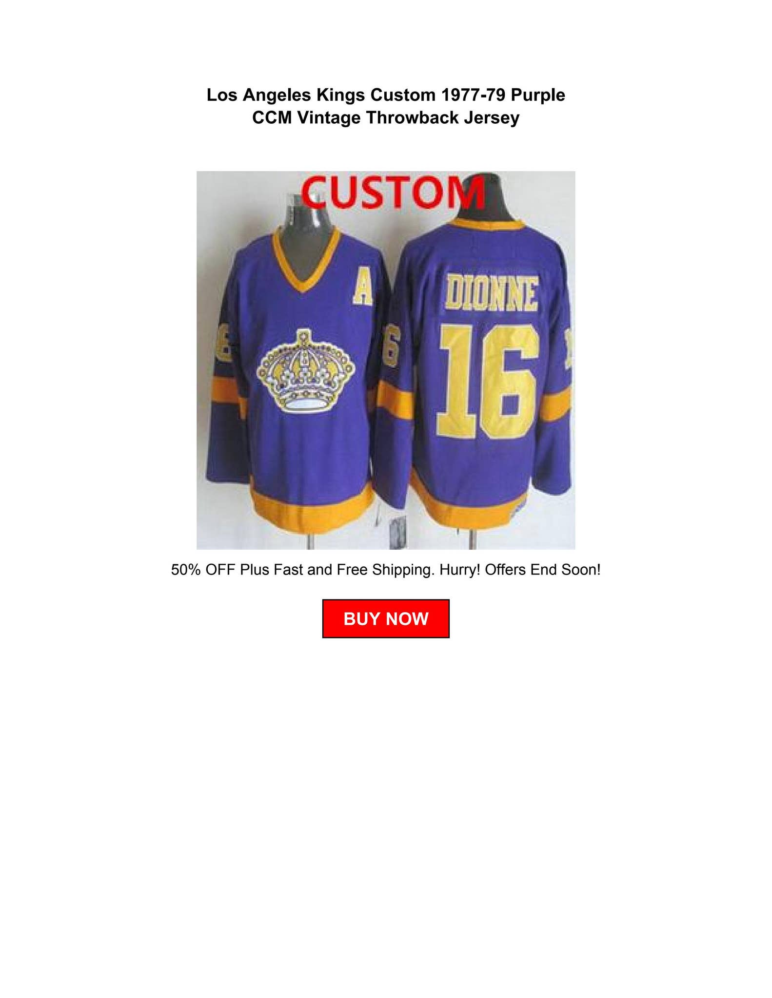 Los Angeles Kings Custom 1977-79 Purple CCM Vintage Throwback Jersey by ...