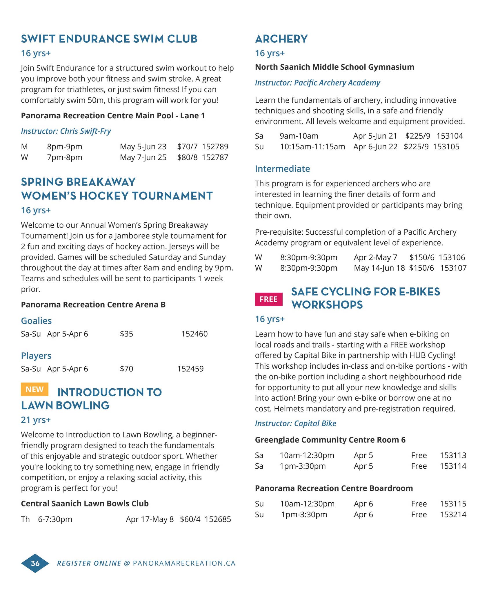 Panorama Recreation Spring 2025 Brochure by Panorama Recreation - Issuu