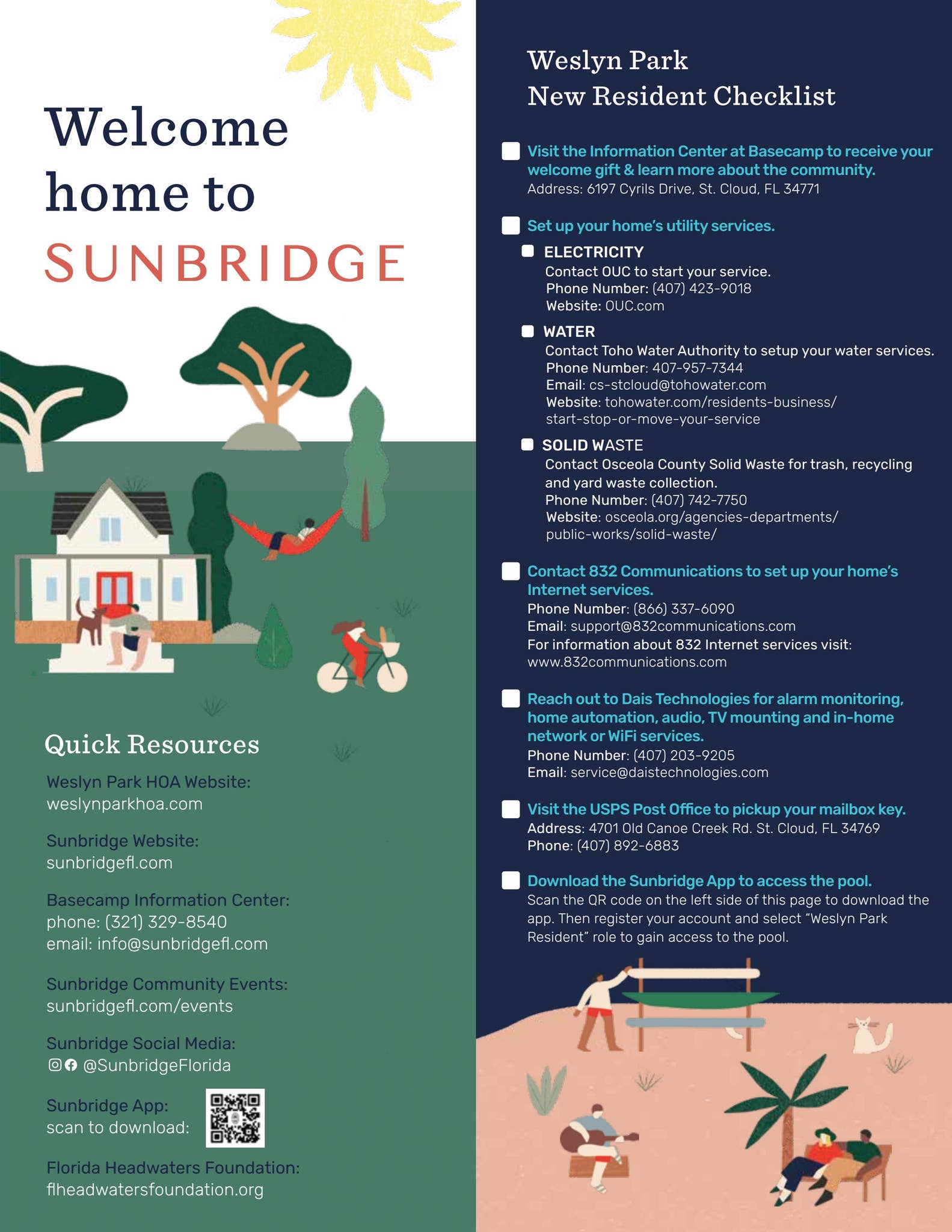 Weslyn Park New Resident Checklist, Sunbridge by Tavistock Development ...