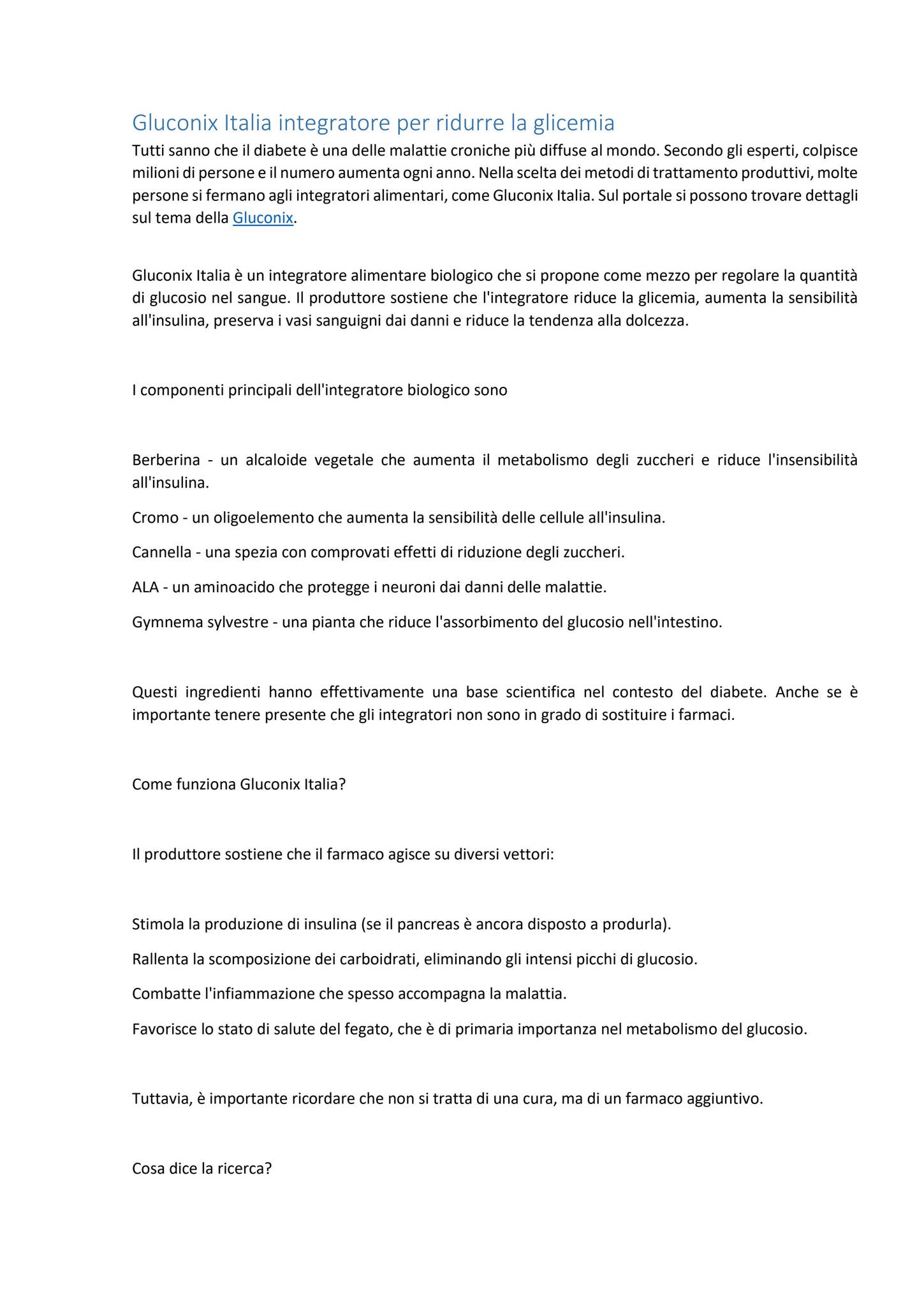 Gluconix Italia integratore per ridurre la glicemia by bigcamels - Issuu