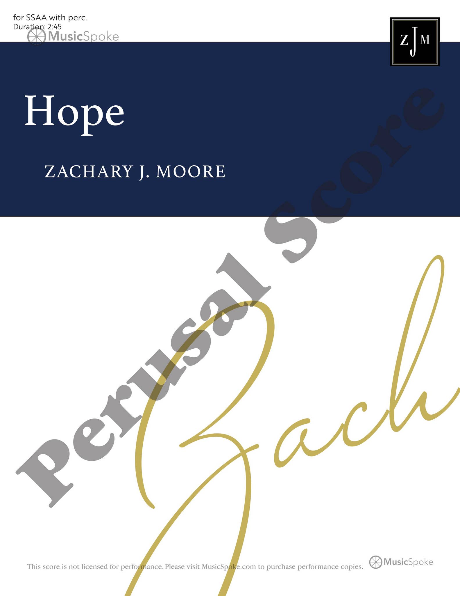 Hope | SSAA | Zachary Moore | MusicSpoke by MusicSpoke - Issuu