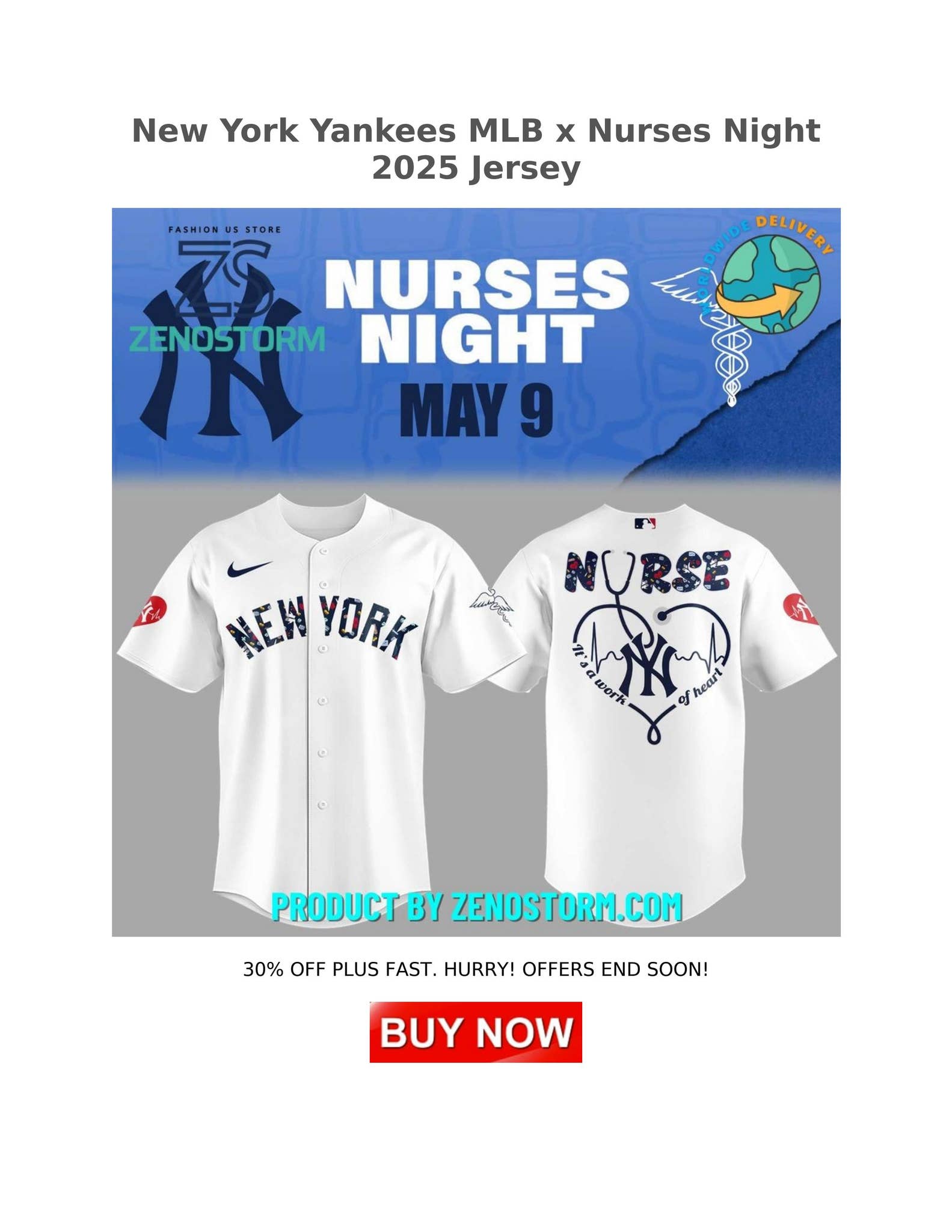 New York Yankees MLB x Nurses Night 2025 Jersey by All Trending Wear ...