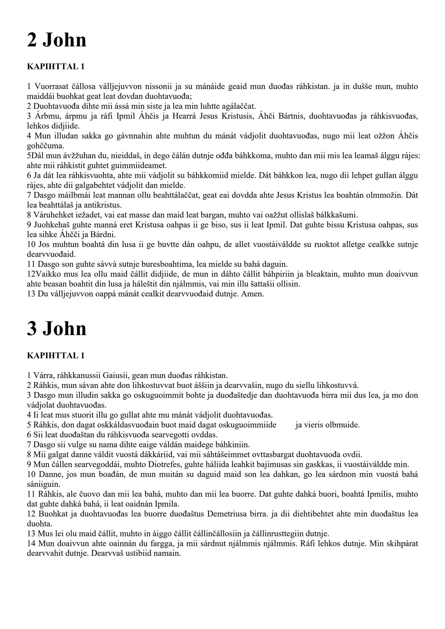 Sami (North) - 2nd and 3rd John by Filipino Tracts and Literature ...