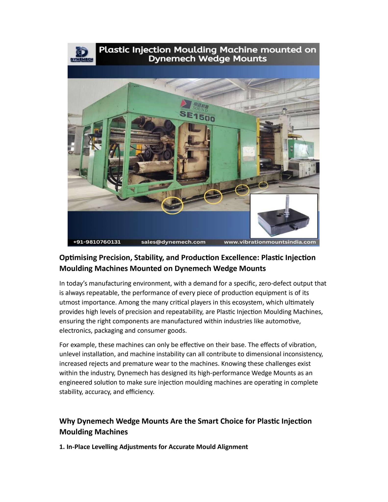 Optimising Precision, Stability, and Production Excellence: Plastic Injection Moulding Machines ...