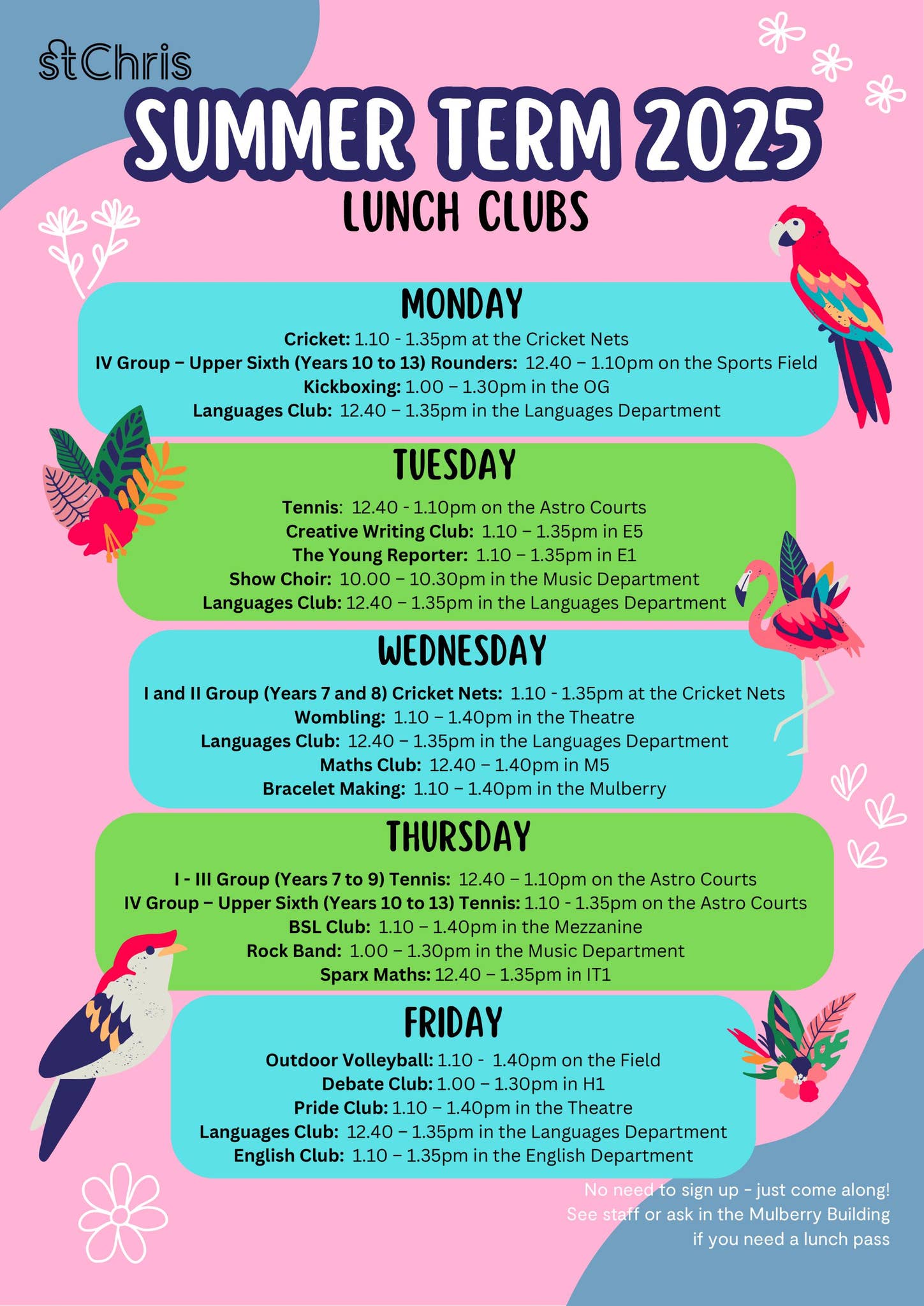 Summer Term Lunch Clubs 2025 by St Christopher School - Issuu