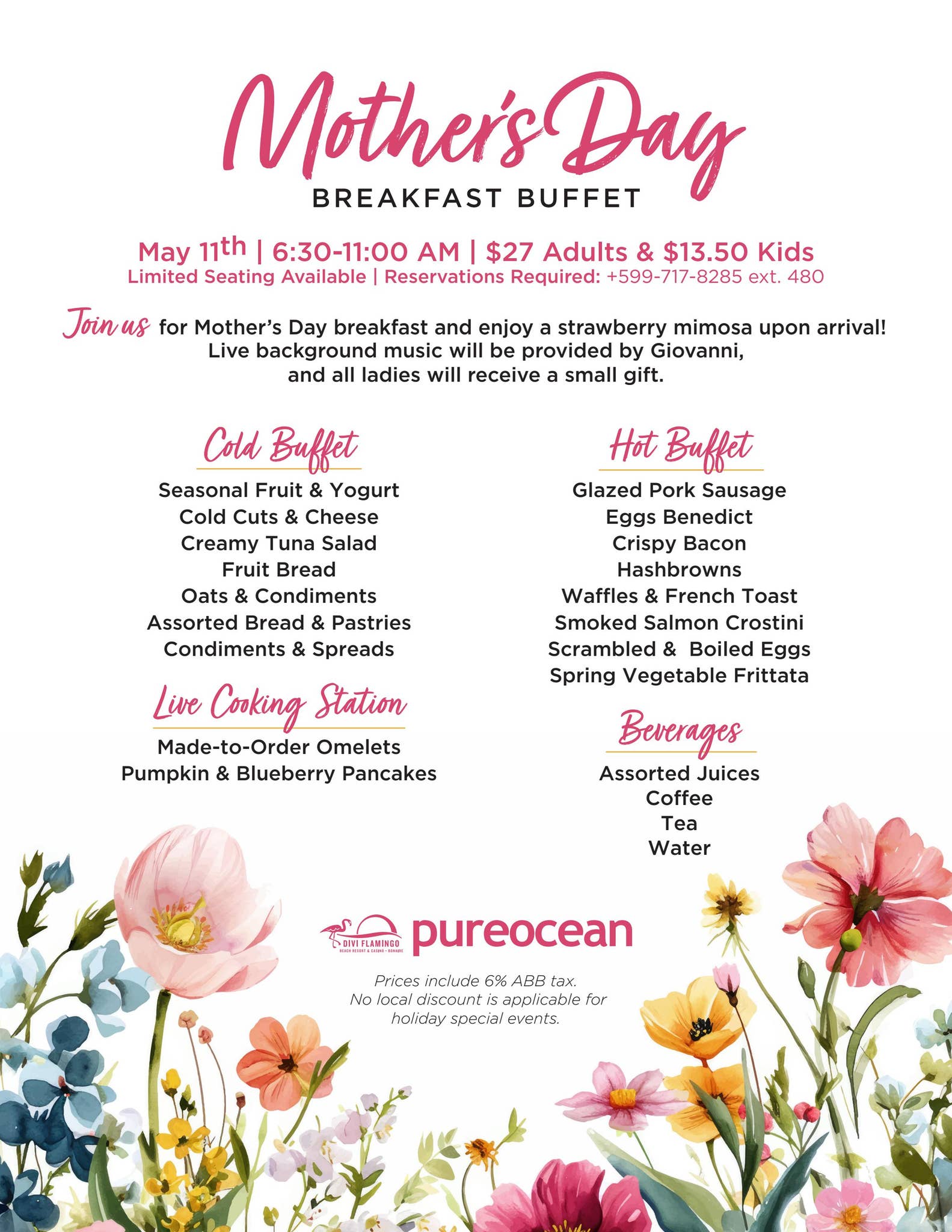 Flamingo Mother's Day Breakfast at Pureocean by Divi Resorts - Issuu