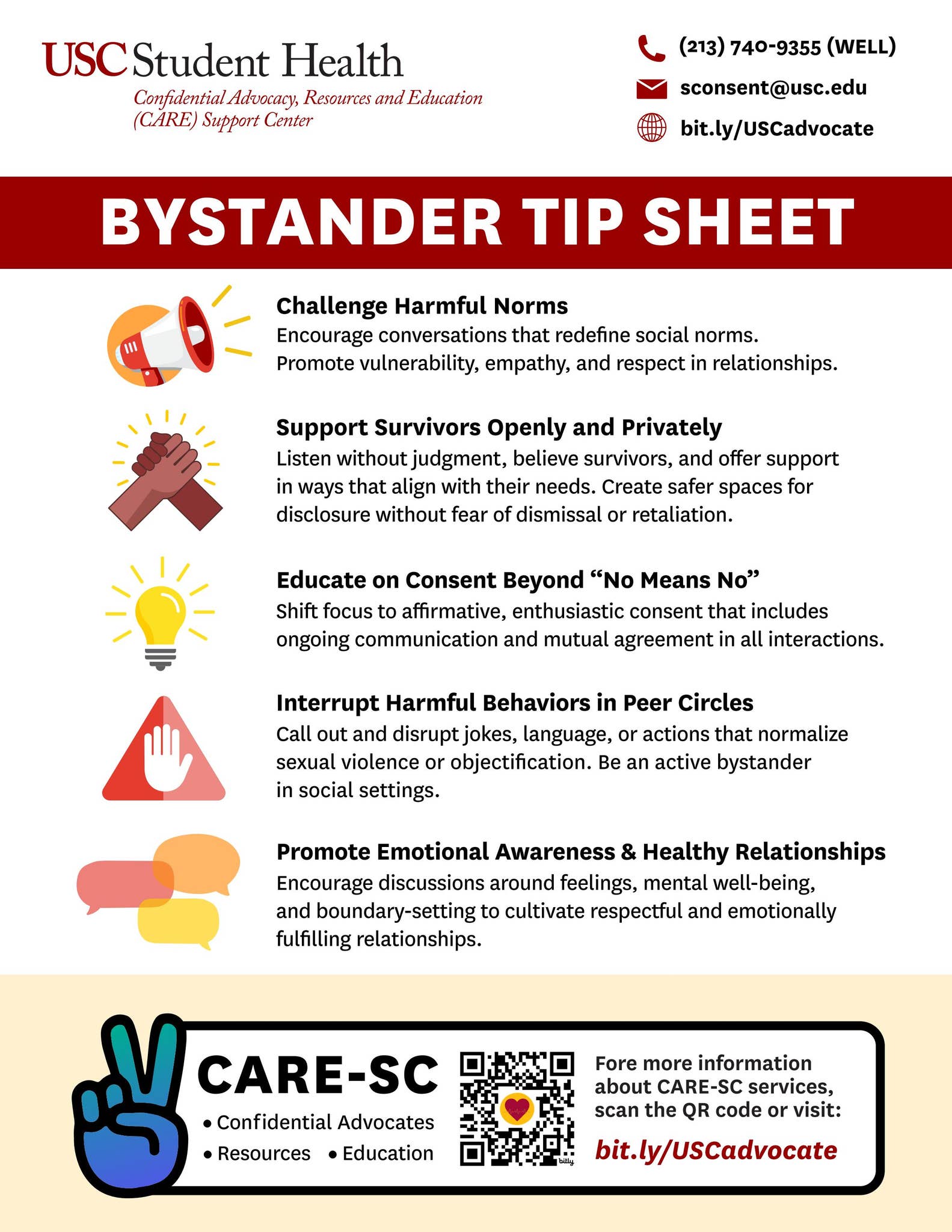 Bystander Guide Tip Sheet by USC Campus Health - Issuu