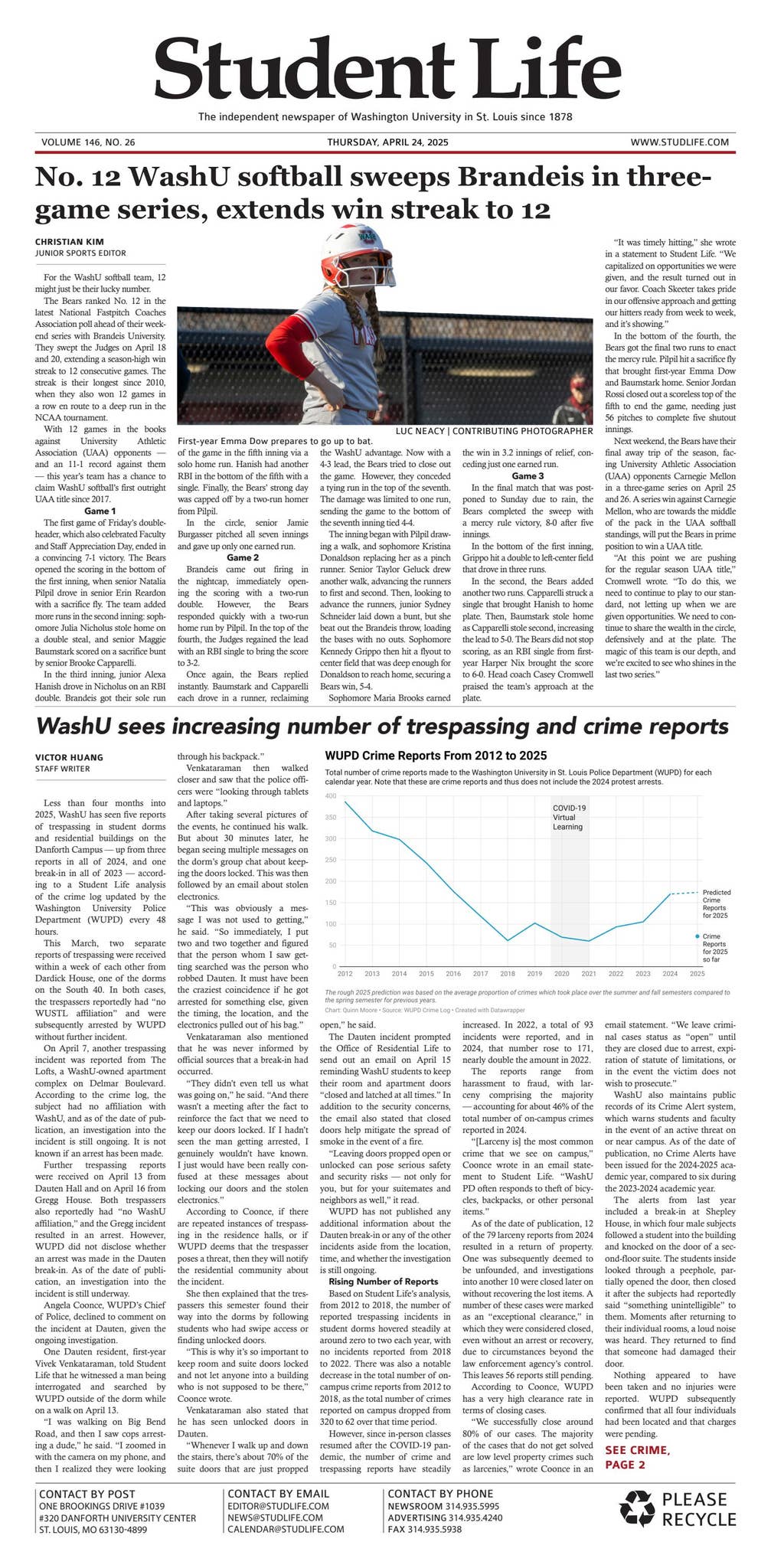 APRIL 24, 2025 Student Life newspaper, Washington University in St ...