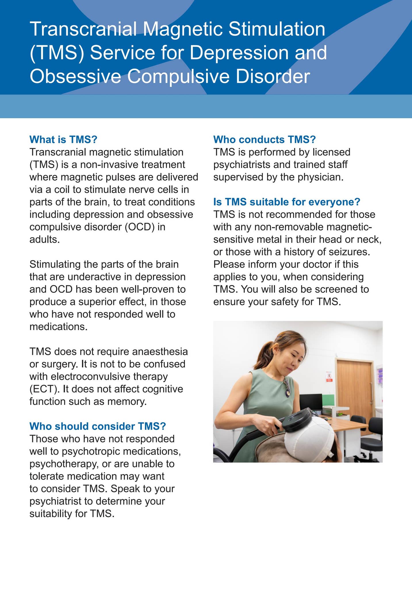 Transcranial Magnetic Stimulation (TMS) Service for Depression and ...