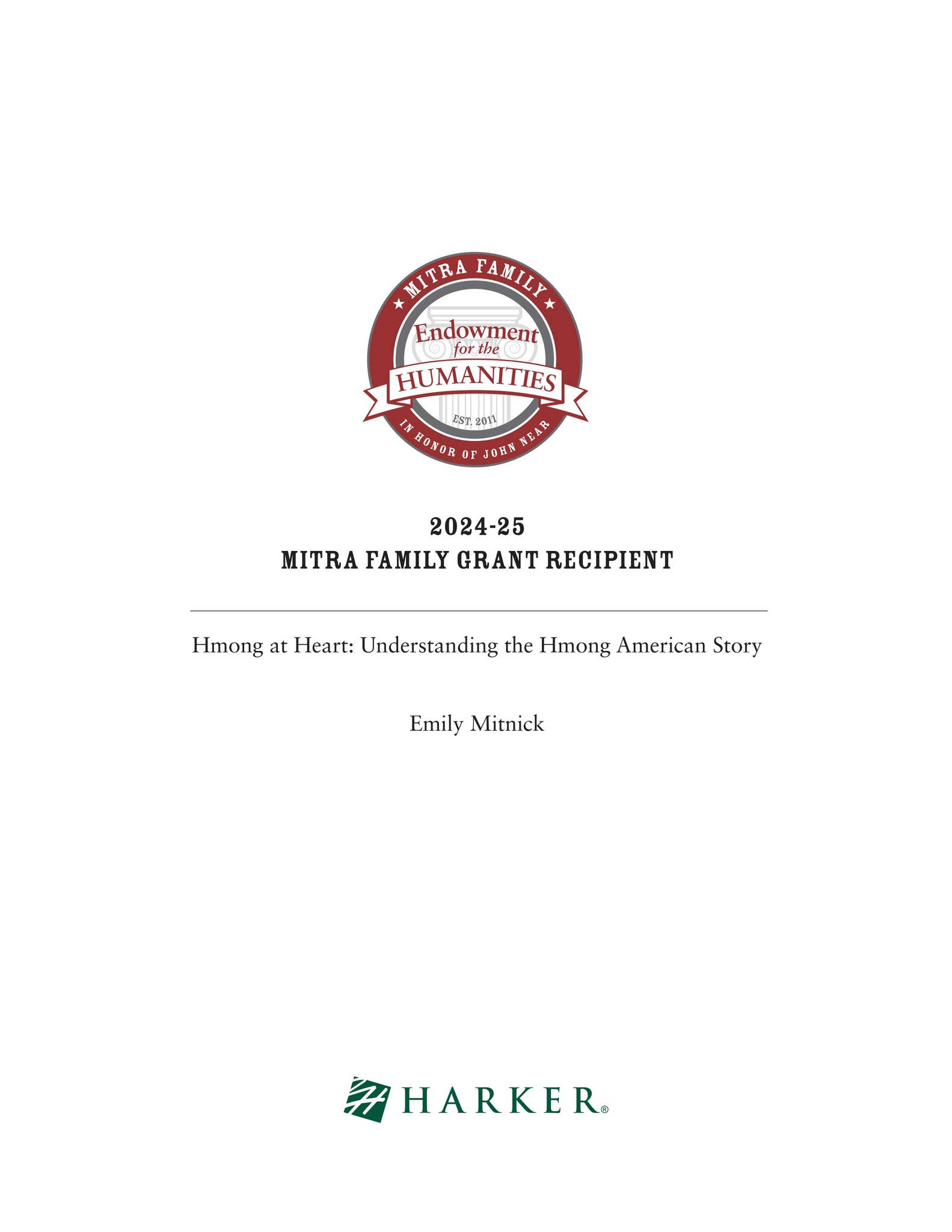 Emily Mitnick - 2025 Mitra Scholar by The Harker School - Issuu