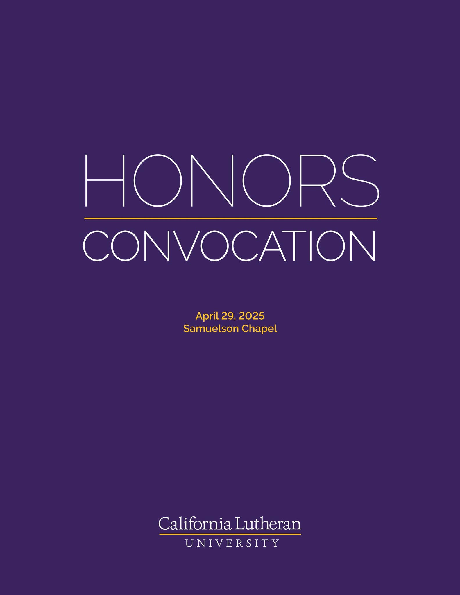Honors Convocation 2025 Program by California Lutheran University - Issuu
