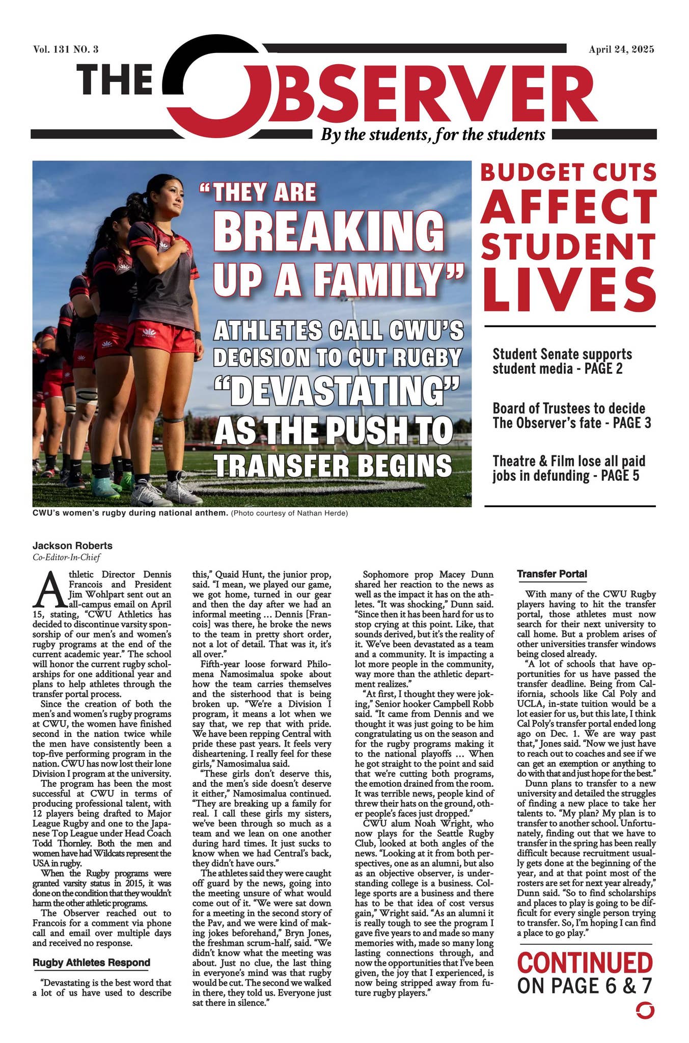 The Observer, Spring 2025 – Issue3 by CWU Observer - Issuu