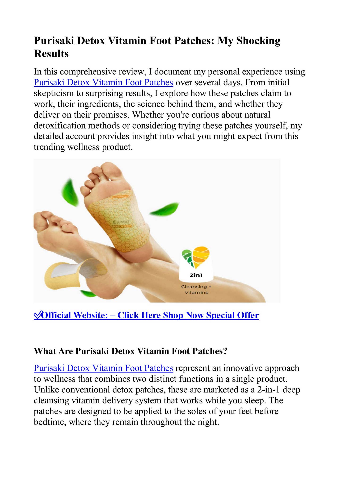 Purisaki Detox Vitamin Foot Patches One is Better for Yo ur Needs by ...