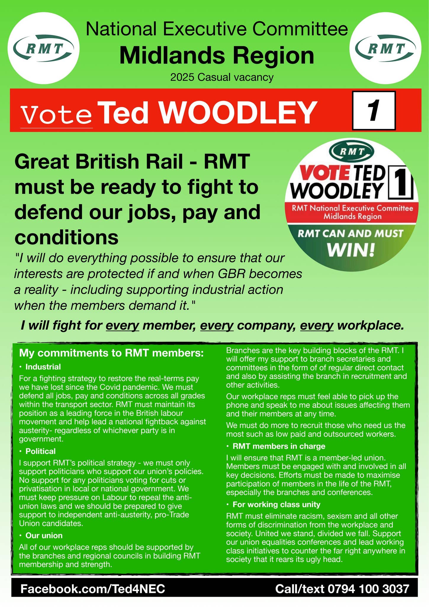 Ted WOODLEY Election Statement by RMT Union - Issuu