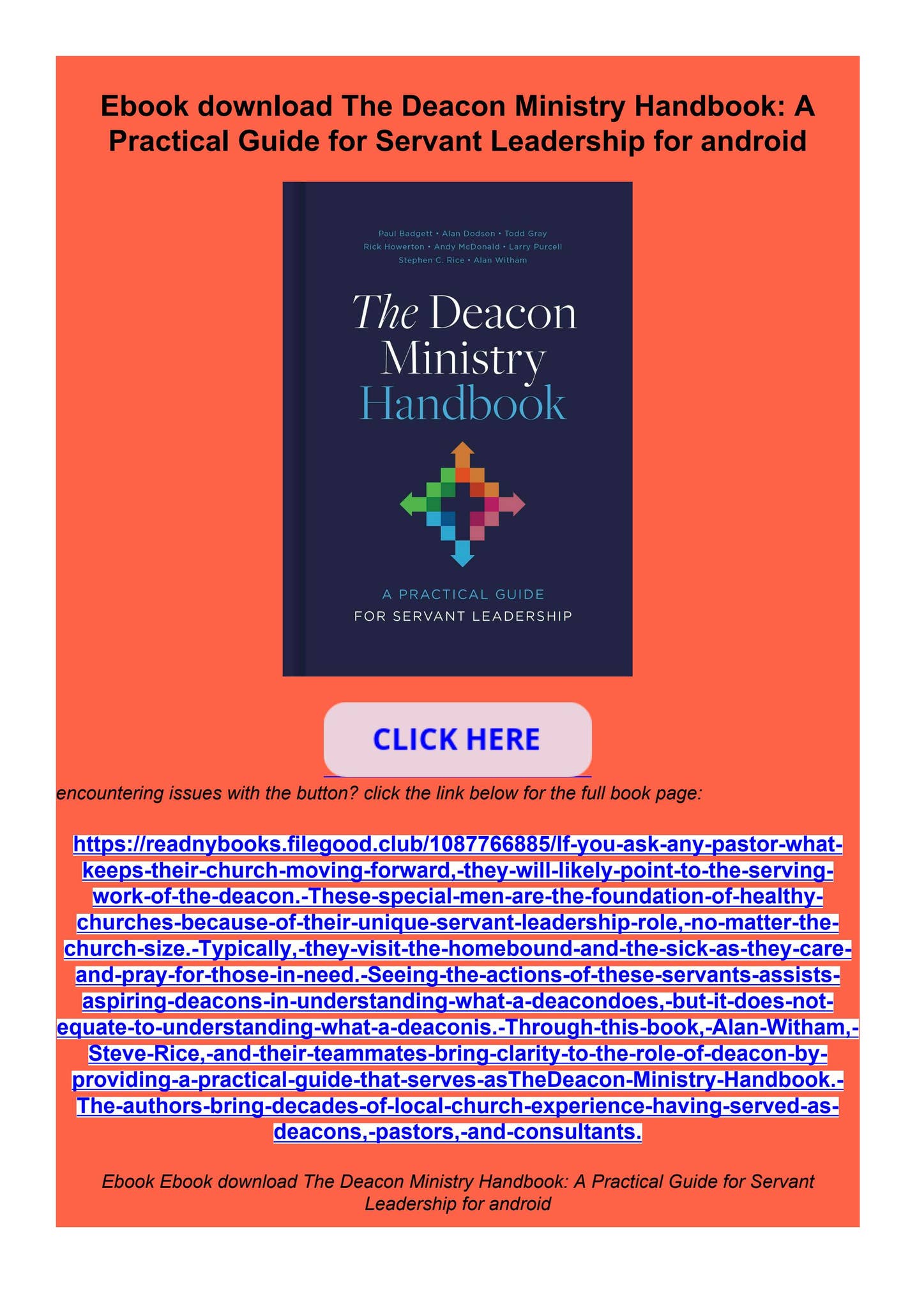 Ebook download The Deacon Ministry Handbook: A Practical Guide for ...