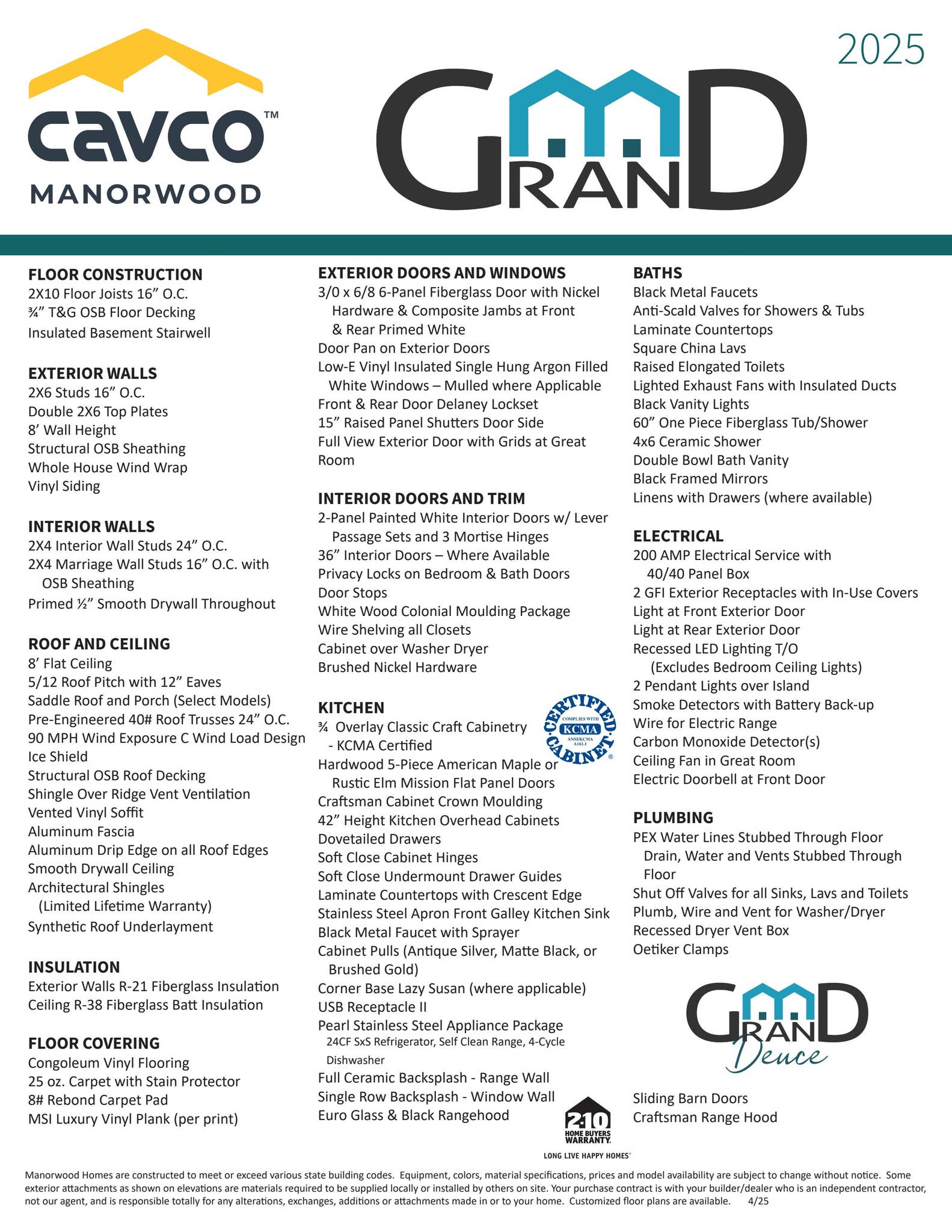 Manorwood Grand Standard Features by Commodore Homes, LLC - Issuu