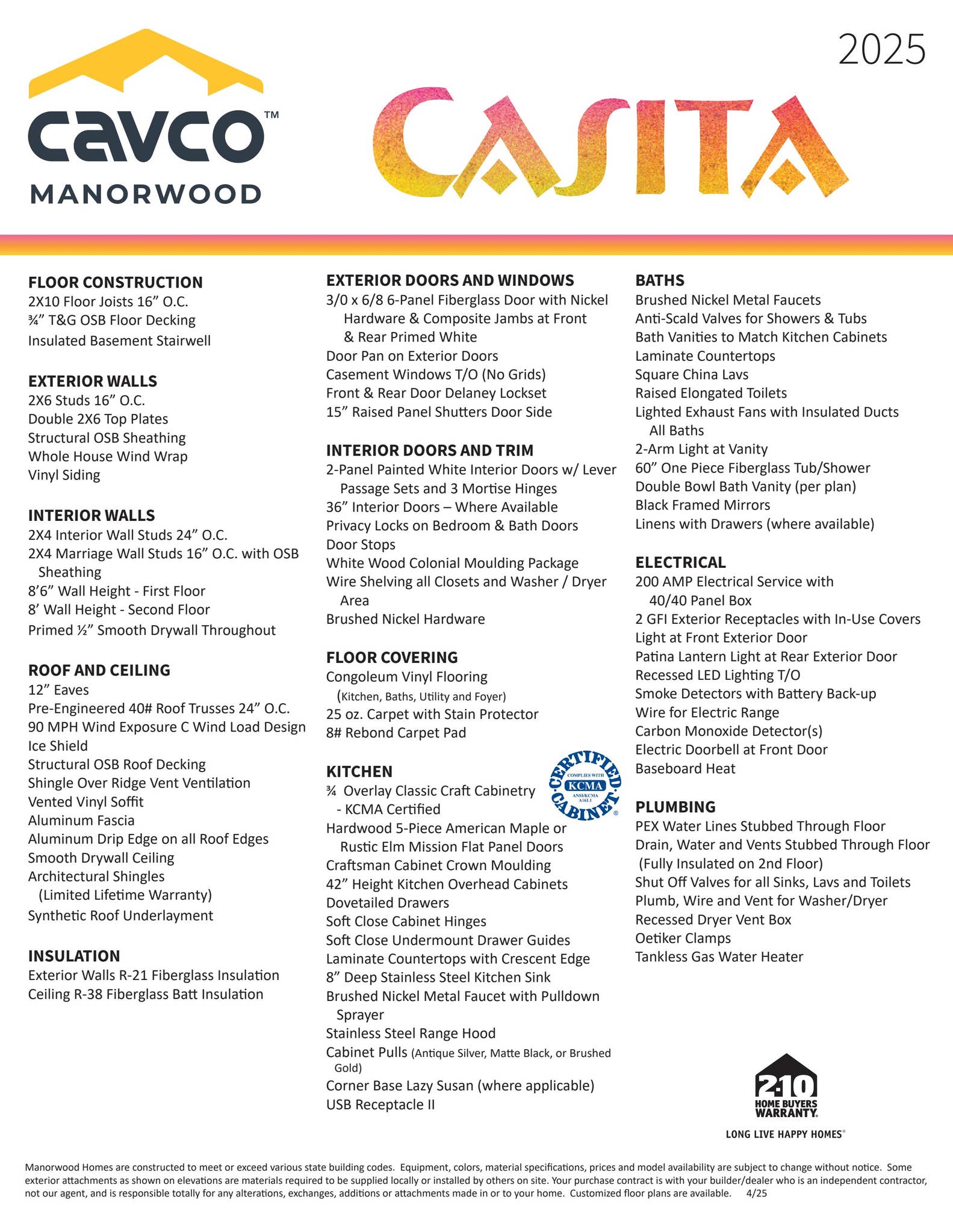 Manorwood | Casita Standard Features by Commodore Homes, LLC - Issuu