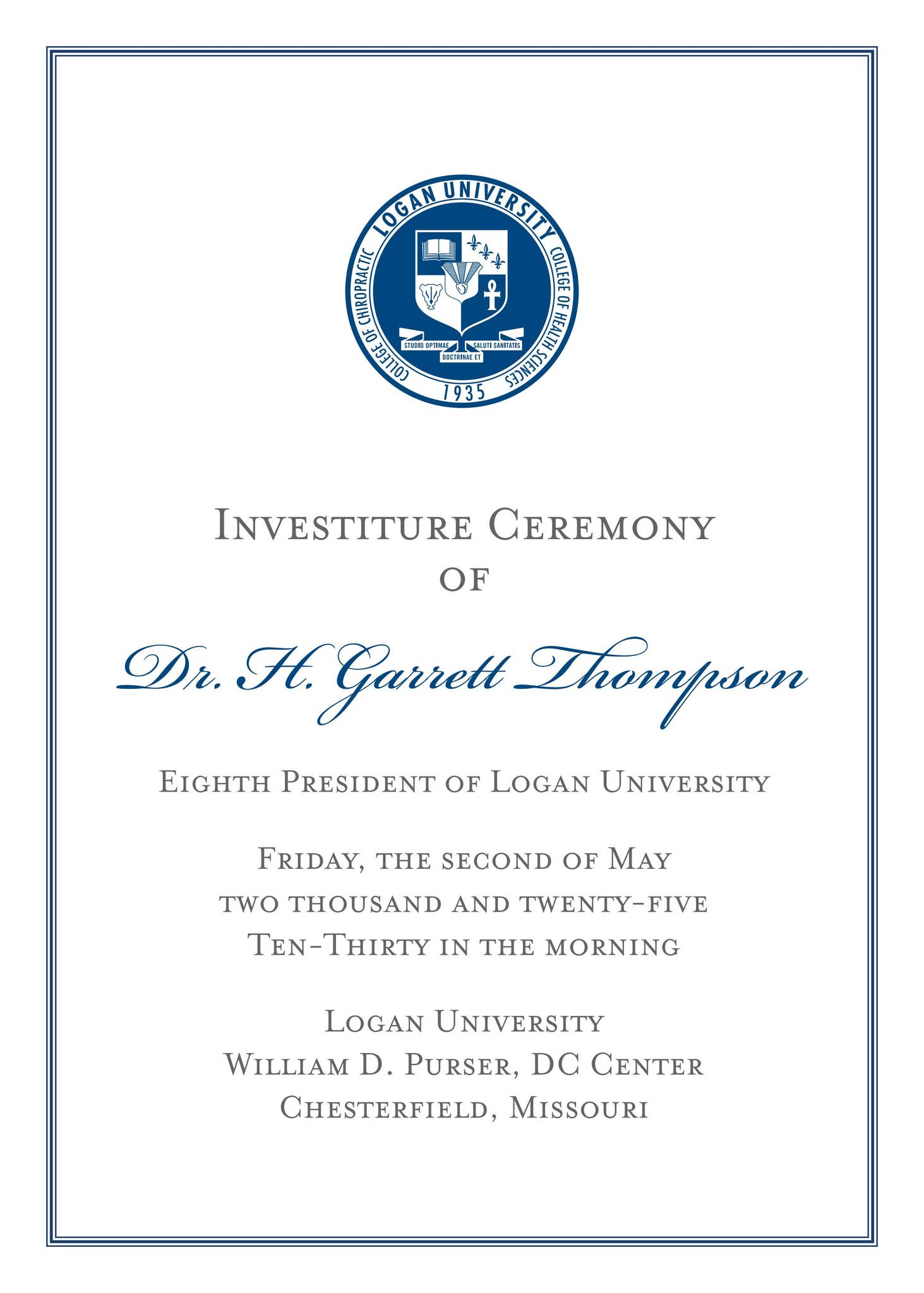 Investiture Ceremony Program by Logan University - Issuu