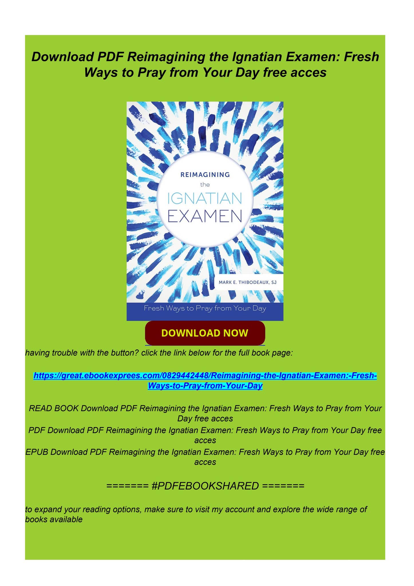 Download PDF Reimagining the Ignatian Examen: Fresh Ways to Pray from ...