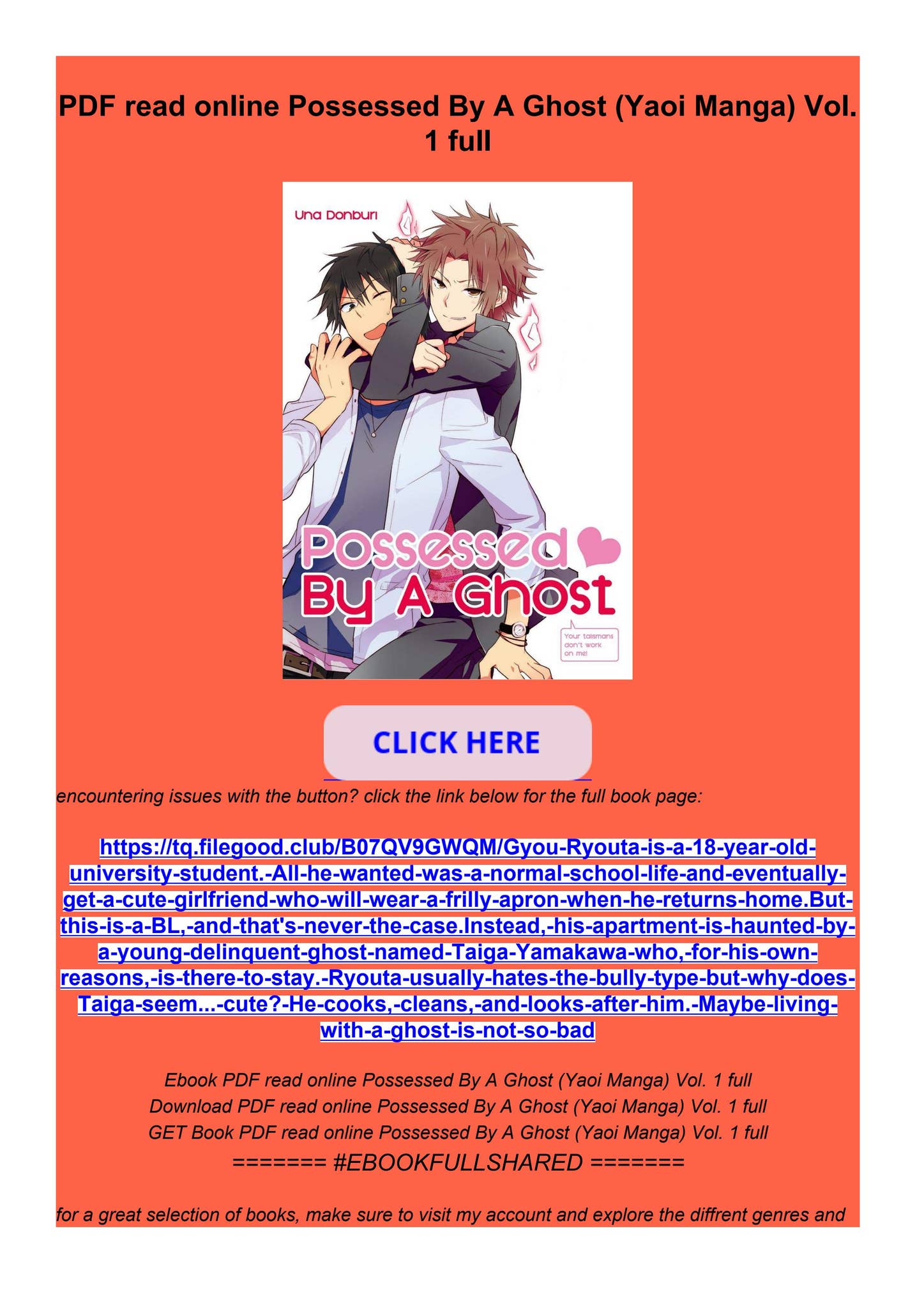 PDF read online Possessed By A Ghost (Yaoi Manga) Vol. 1 full by ...