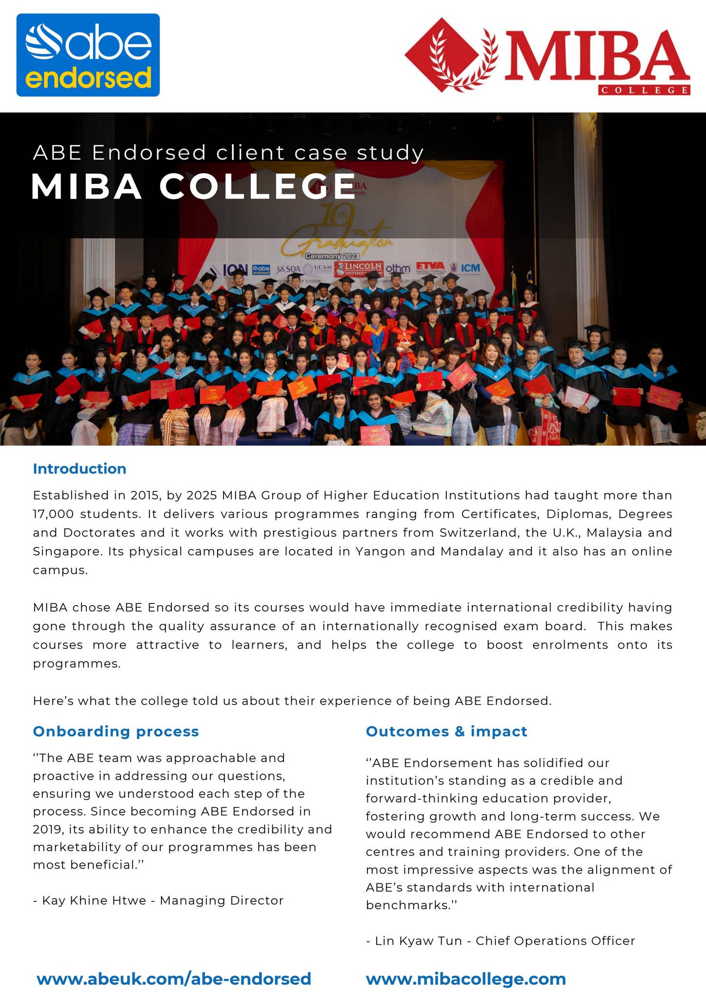 MIBA College, Myanmar | ABE Endorsed by abeuk - Issuu