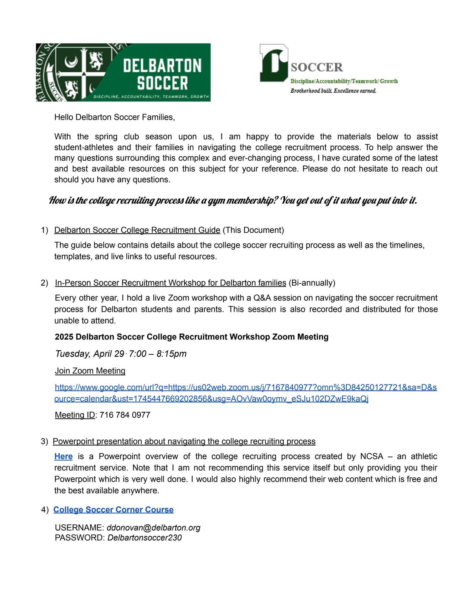 Delbarton Soccer - College Recruiting Guide by Delbarton School - Issuu