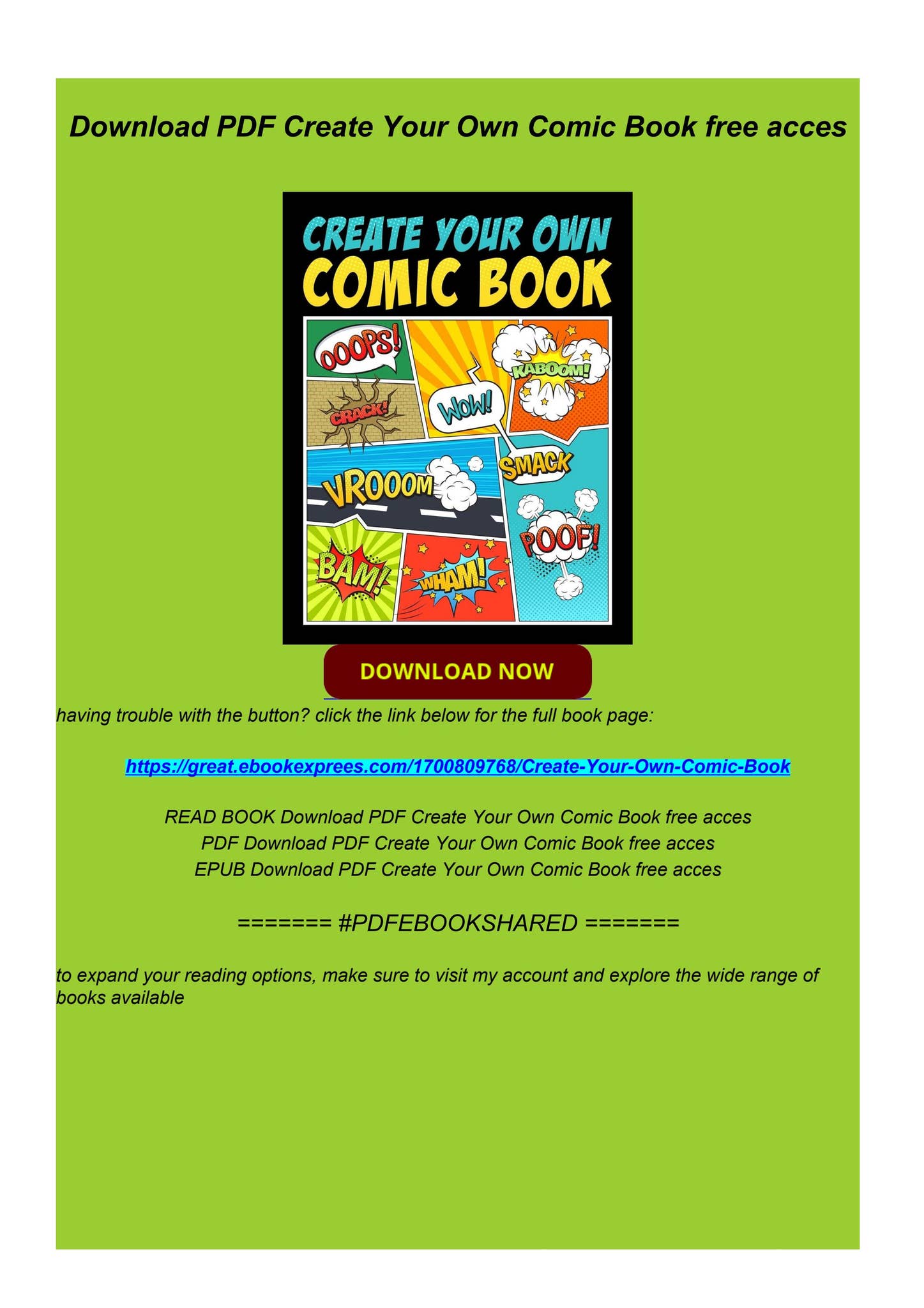 Download PDF Create Your Own Comic Book free acces by ...