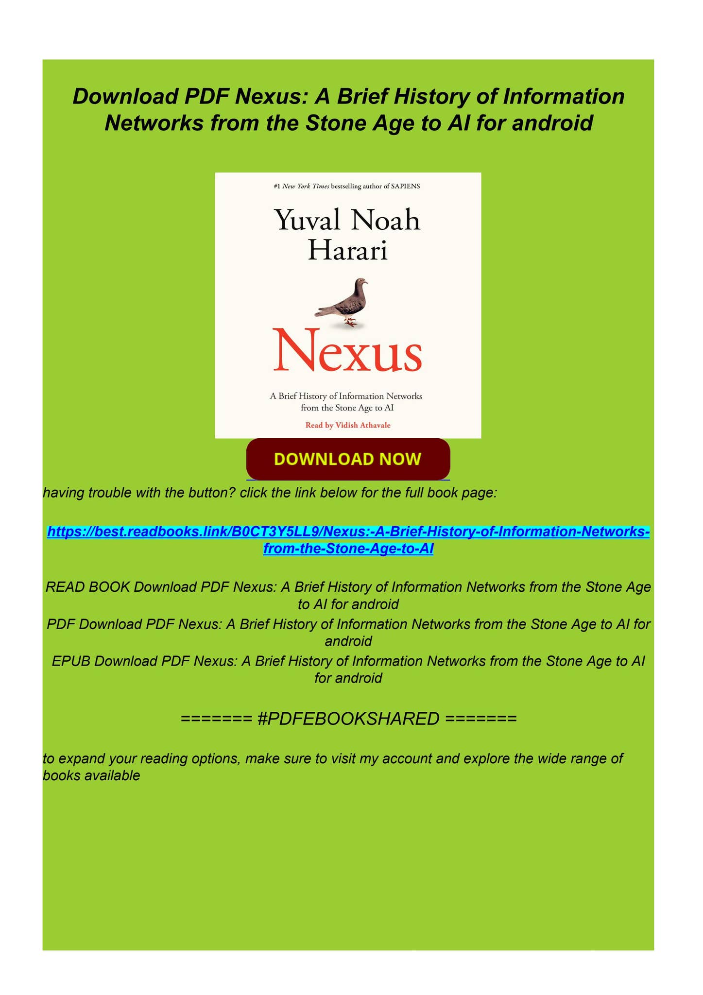 Download PDF Nexus: A Brief History of Information Networks from the ...