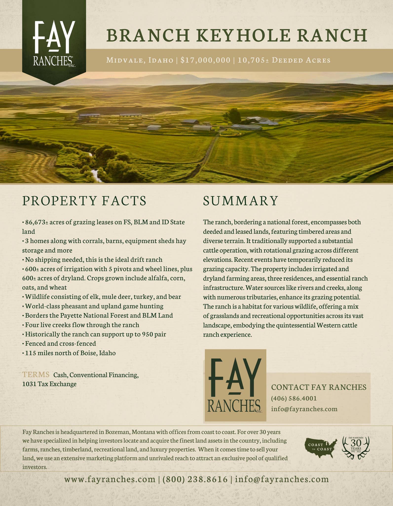 Branch Keyhole Ranch One-Sheet | Fay Ranches by Fay Ranches - Issuu