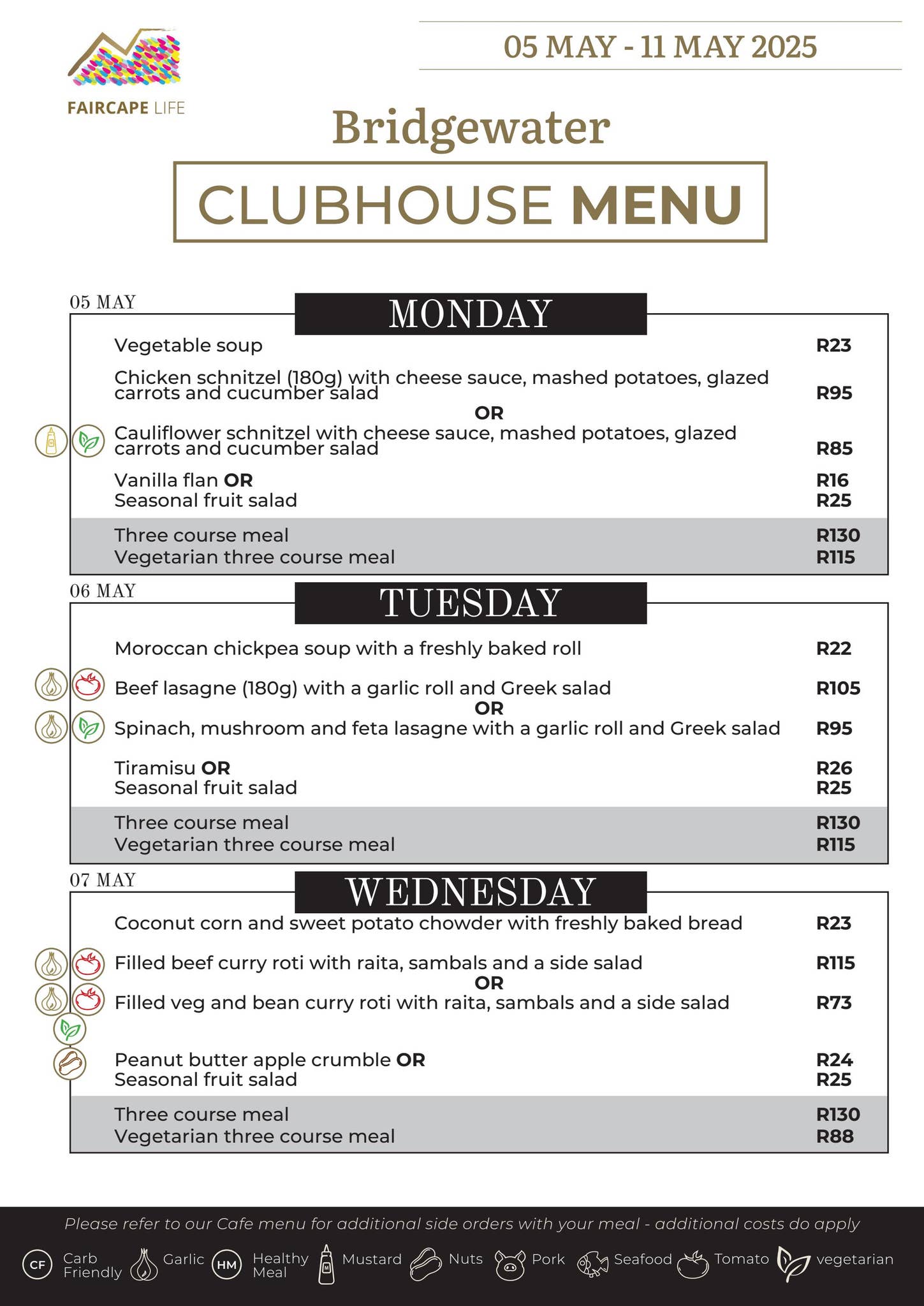 Clubhouse Menus | Bridgewater | May - June 2025 by Faircape-Group - Issuu