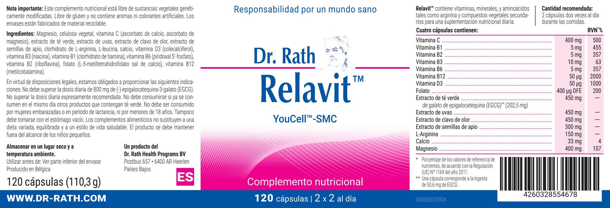 0005 Relavit™ - YouCell™-SMC 120 cápsulas - ES by Dr. Rath Health ...